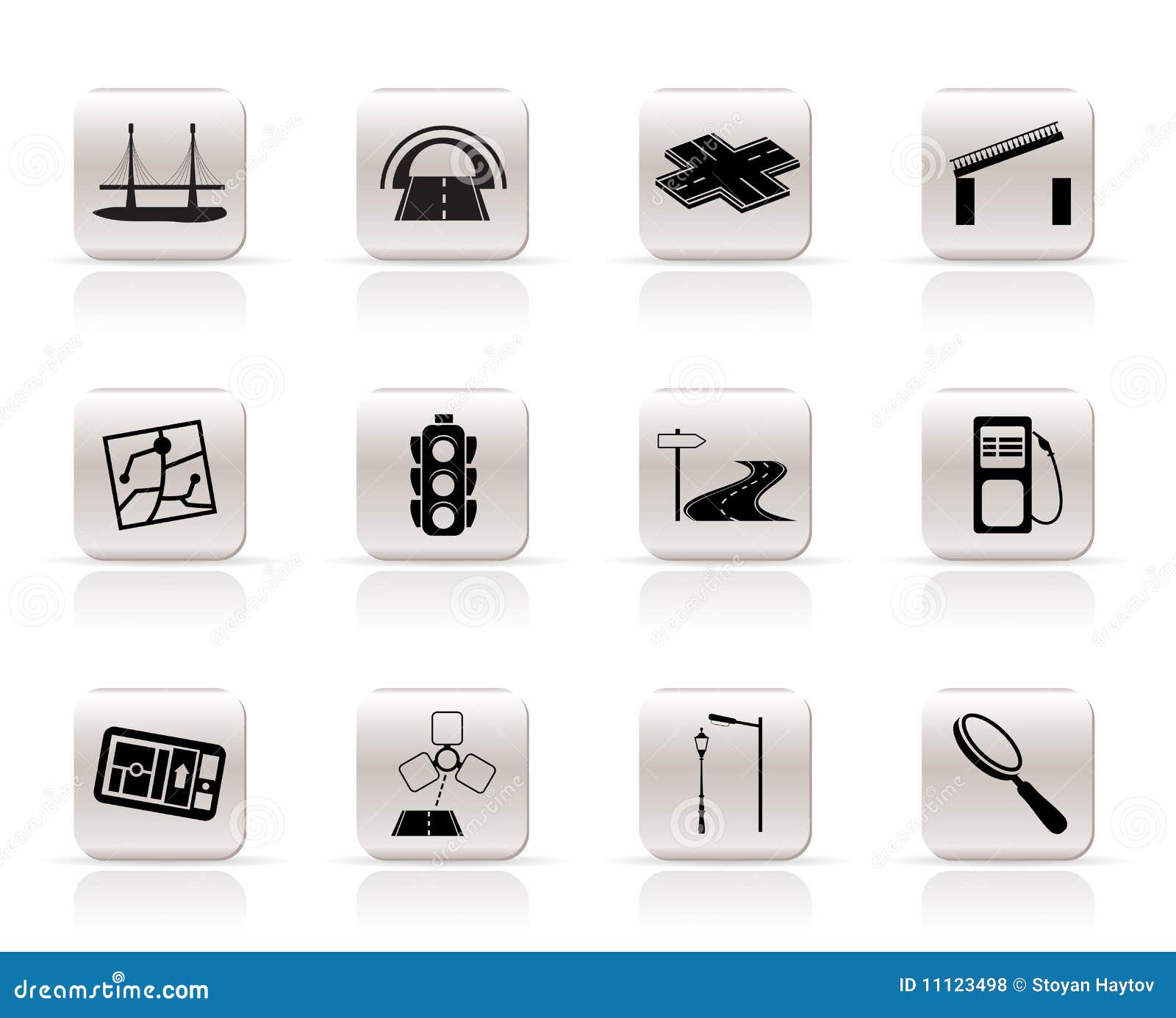Simple Road, Navigation and Travel Icons - Vector Stock Vector ...