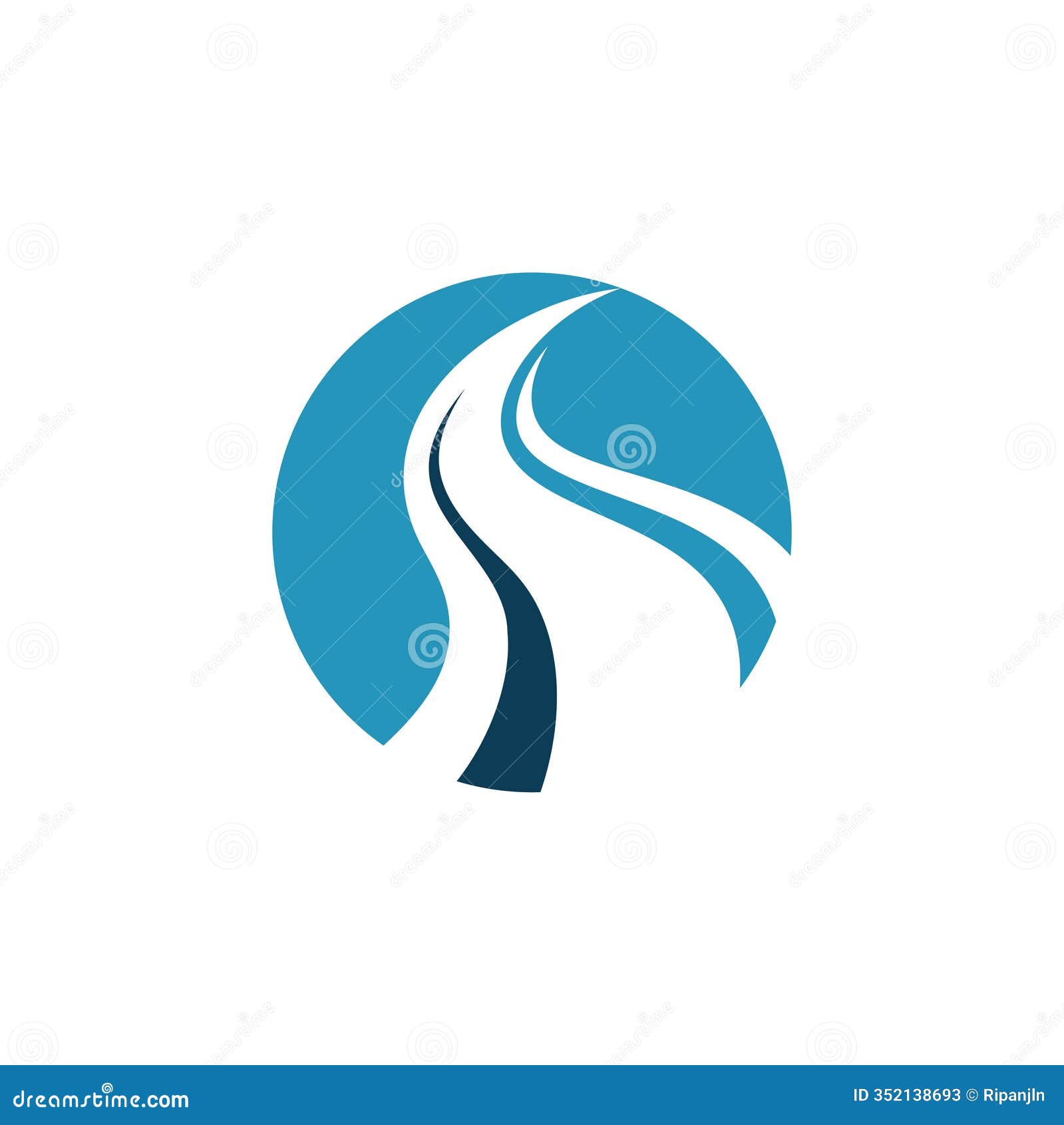 Simple Road and River Logo Design Vector Icon Stock Illustration ...