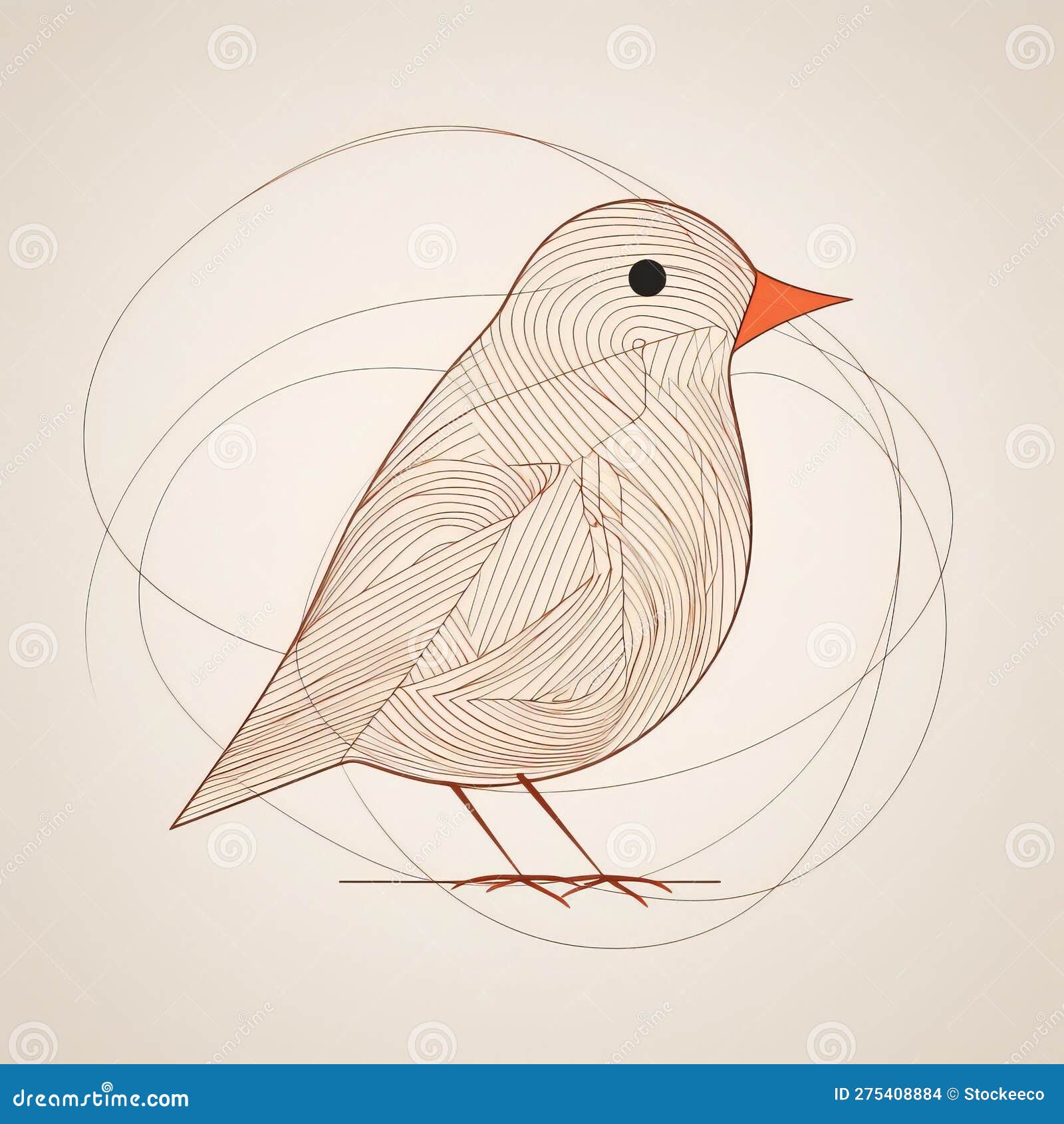 Simple Robin Illustration stock illustration. Illustration of lines ...