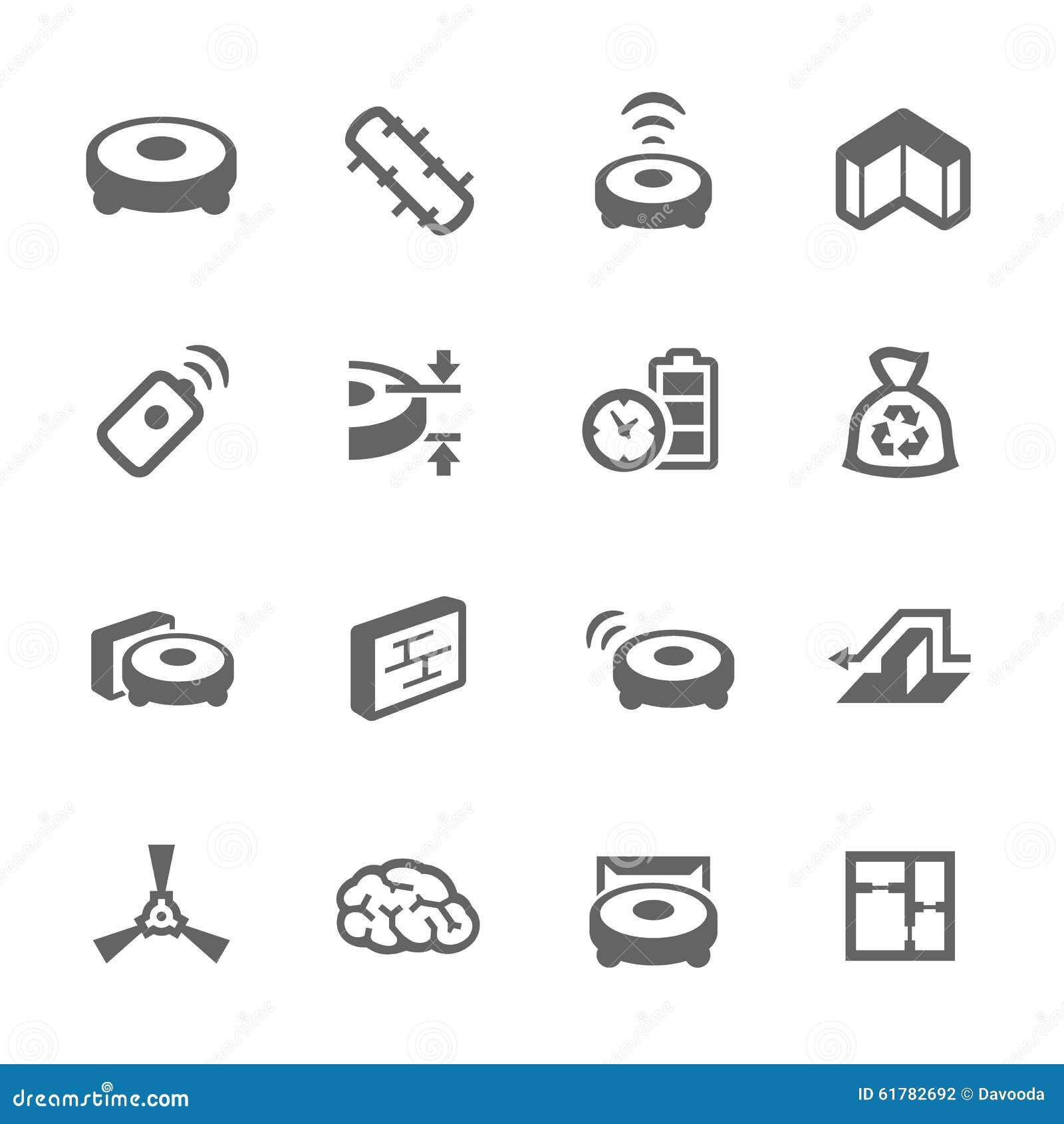Simple Robot Cleaner Icons stock vector. Illustration of electrical ...