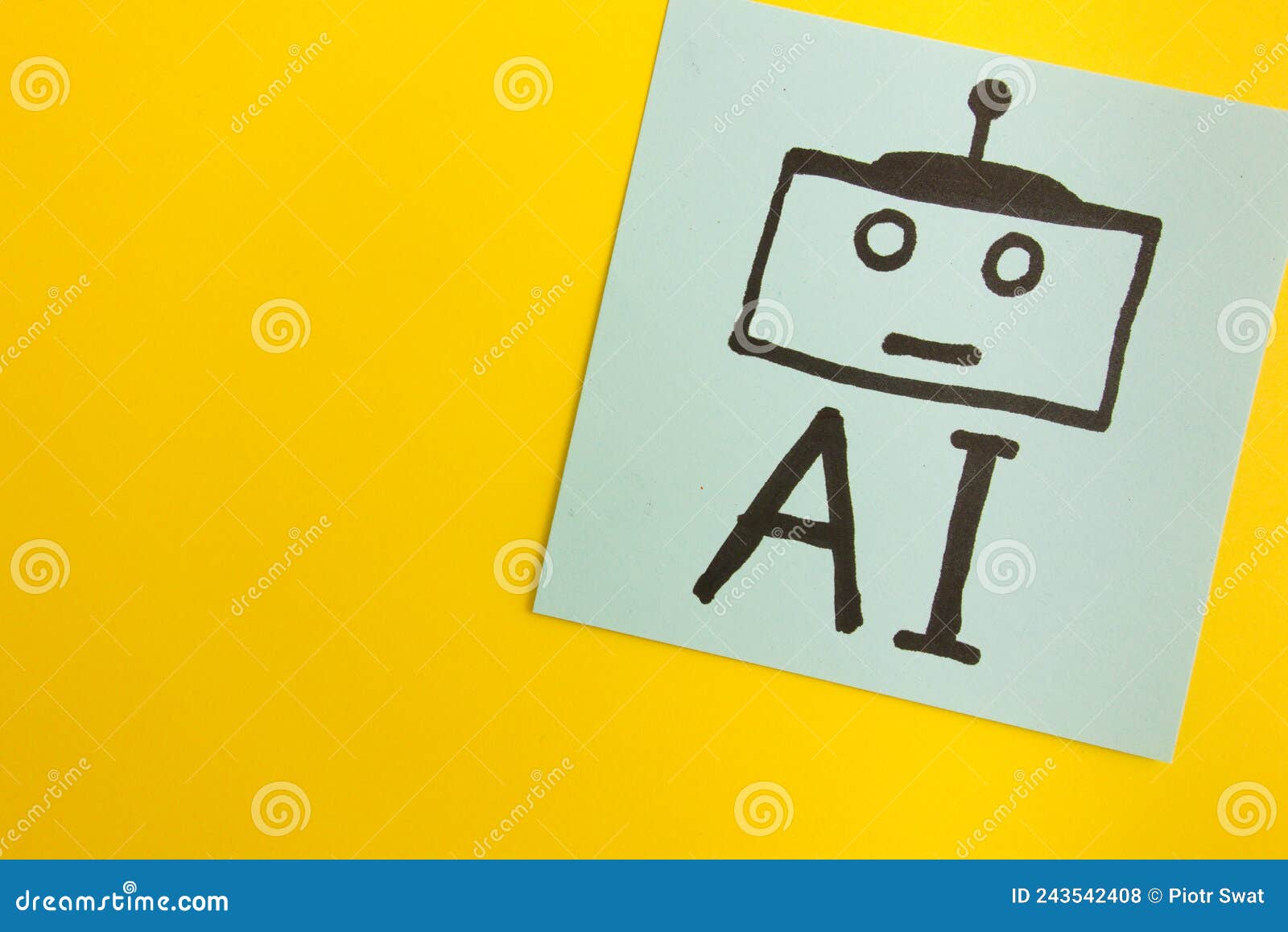 Simple Robot Drawing with Acronym Ai on Yellow Background Stock Photo ...