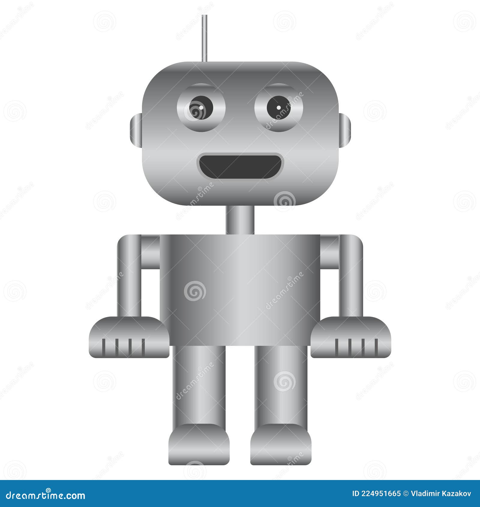 Simple Robot Head Silhouette Isolated On White. Vector Illustration ...