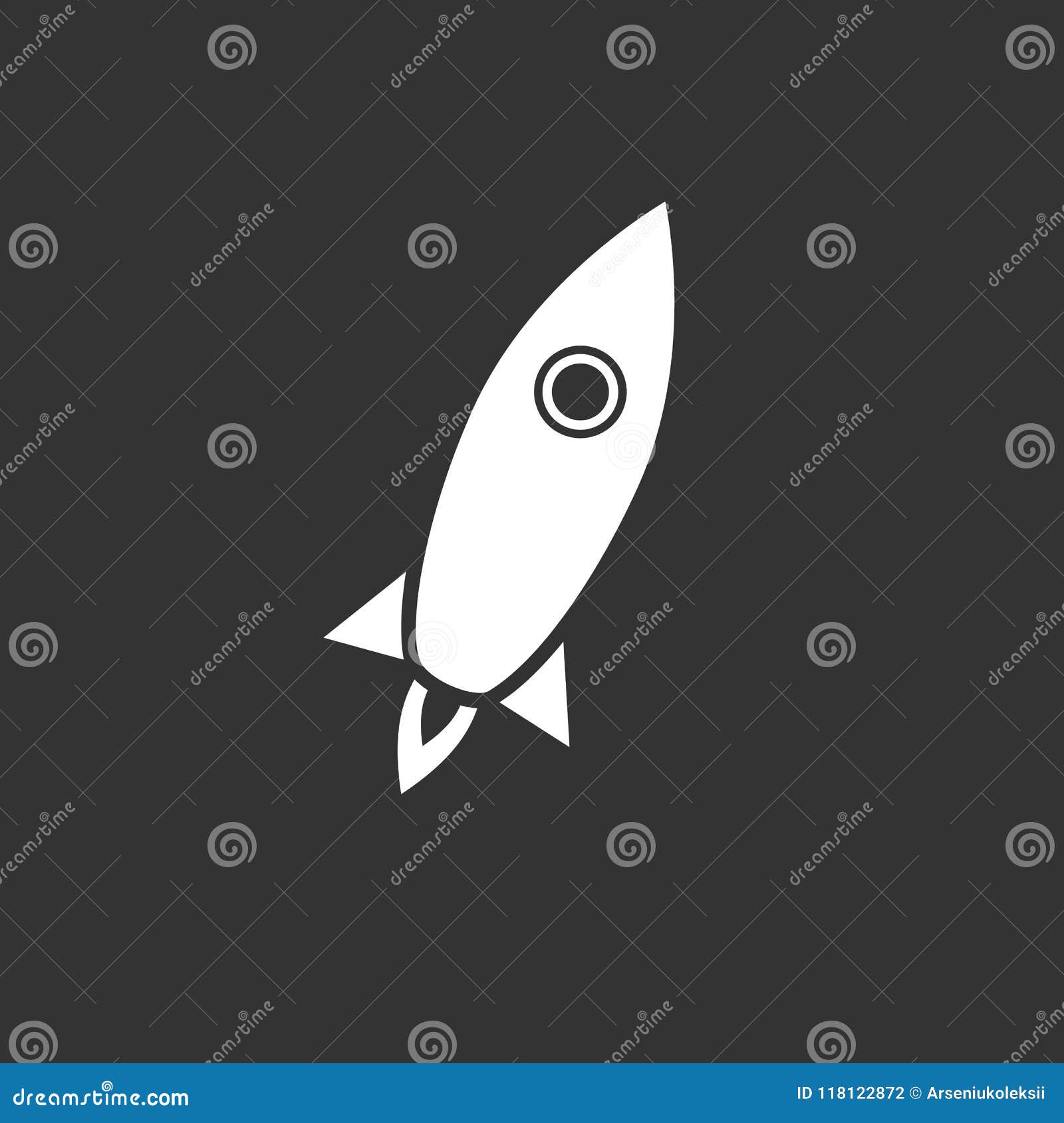 Simple rocket icon stock vector. Illustration of flame - 118122872
