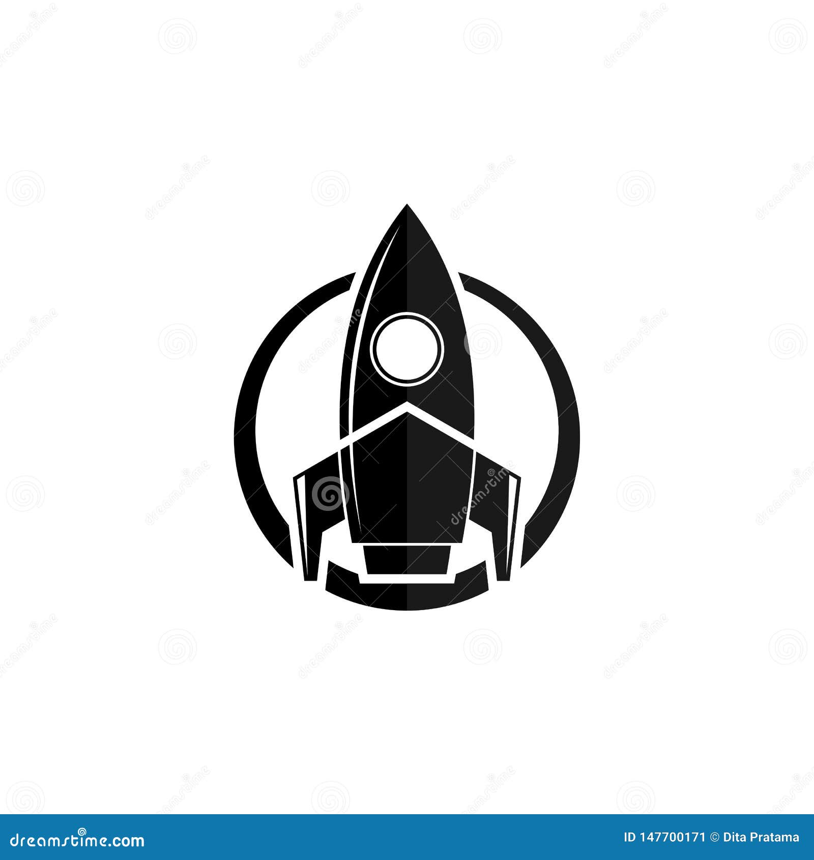 Rocket Launched with Circle Logo. Stock Illustration - Illustration of ...