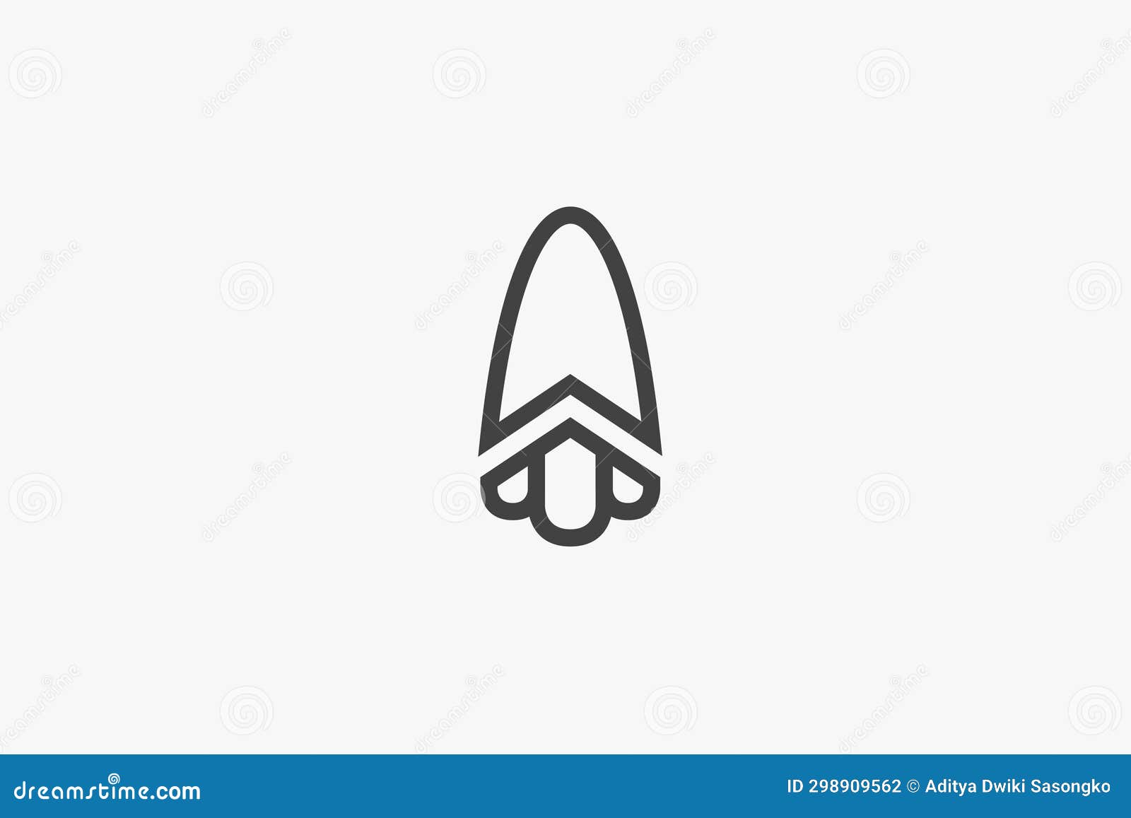 Simple Rocket Line Art Logo or Icon Stock Vector - Illustration of ...