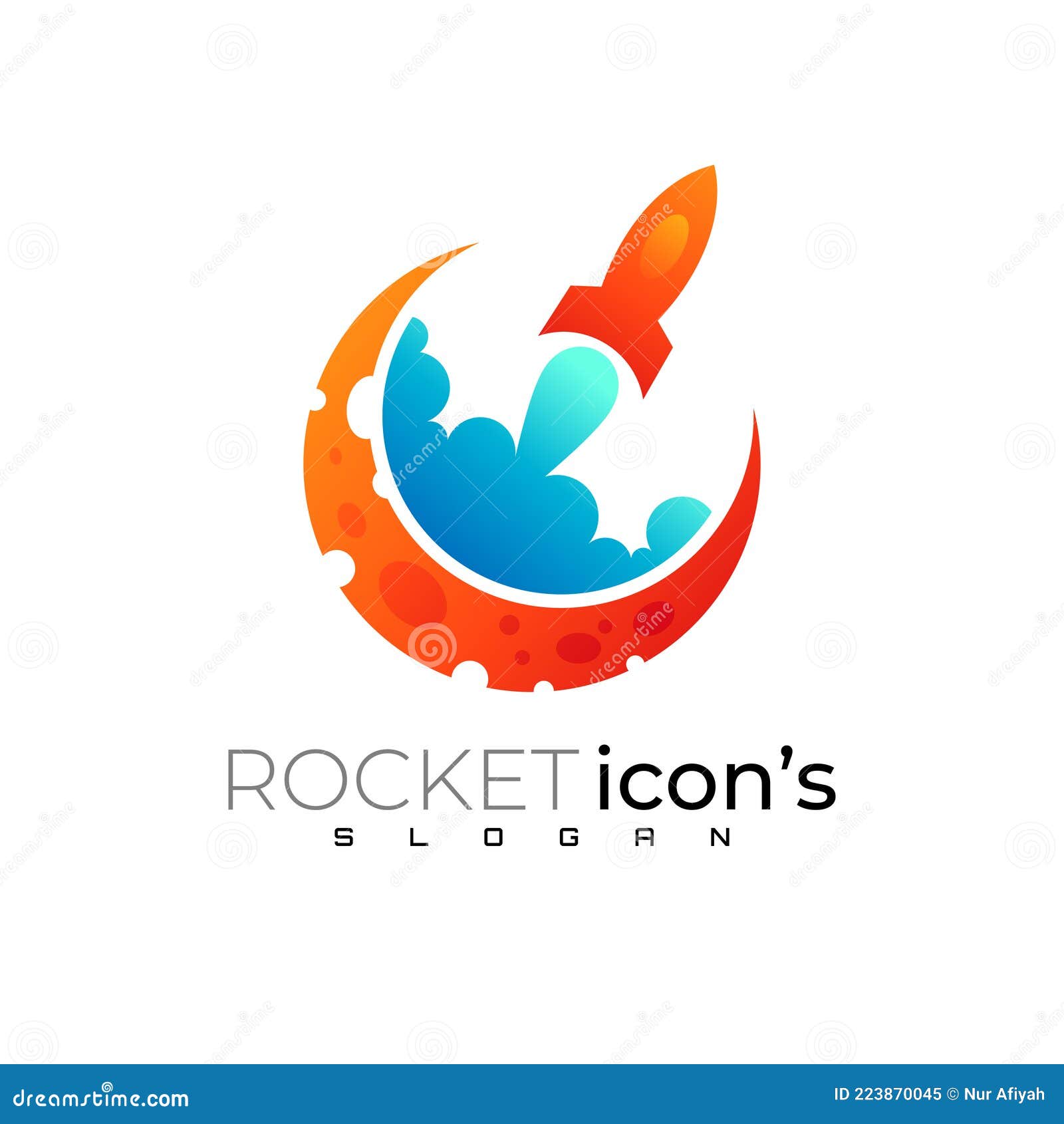 Simple Rocket Logo that is Going Up, Flat Style Stock Vector ...