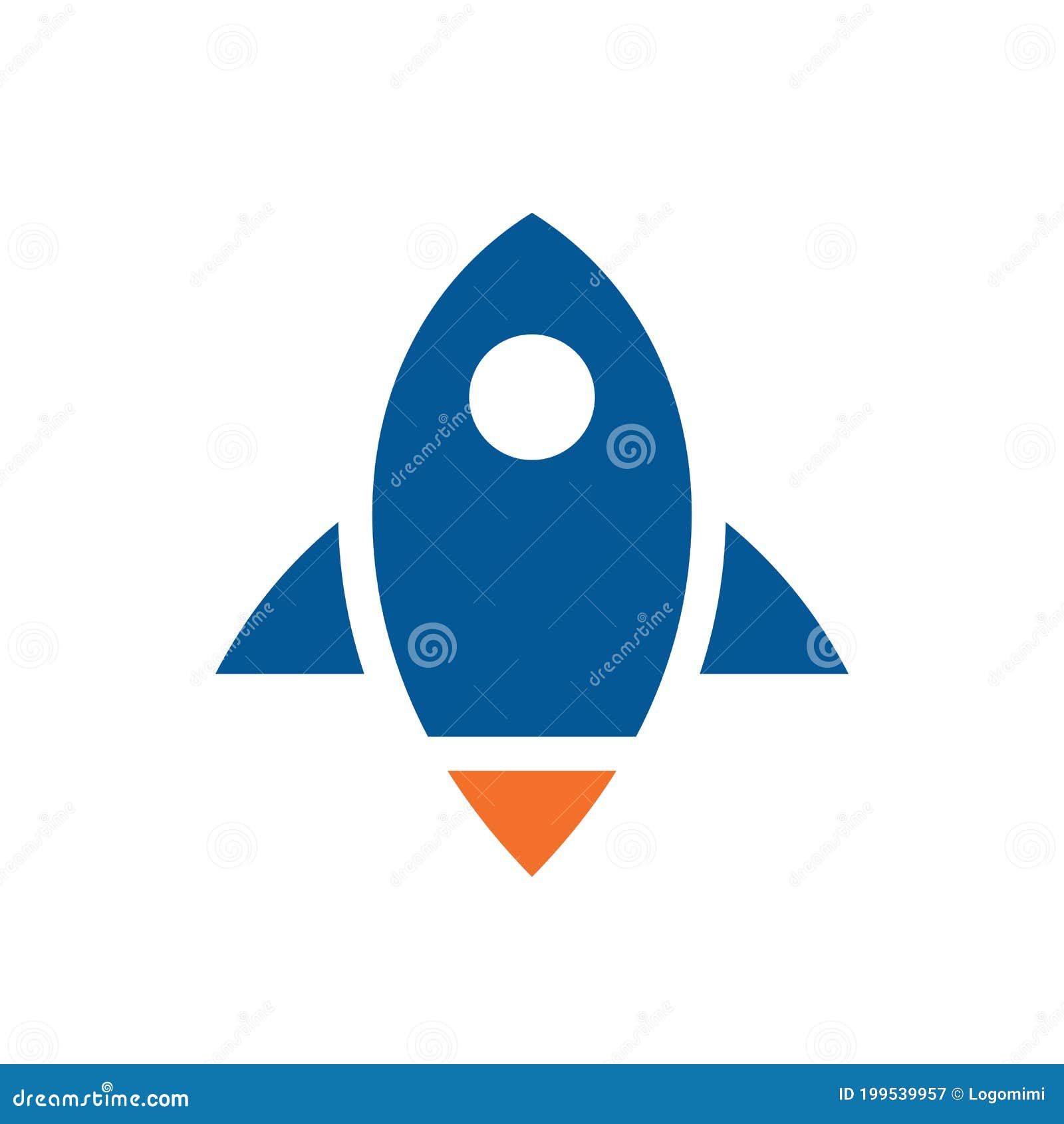 Simple Rocket Logo Icon Design, Isolated on White Background Stock ...