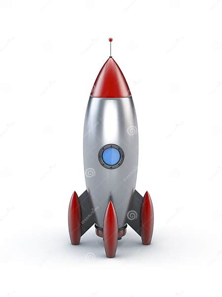 3d Render of a Rocket Isolated on White Background Stock Illustration ...