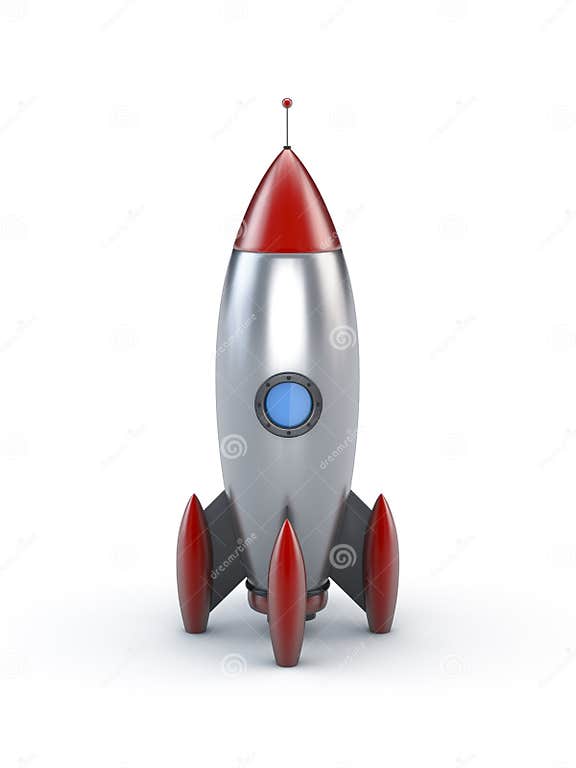 3d Render of a Rocket Isolated on White Background Stock Illustration ...
