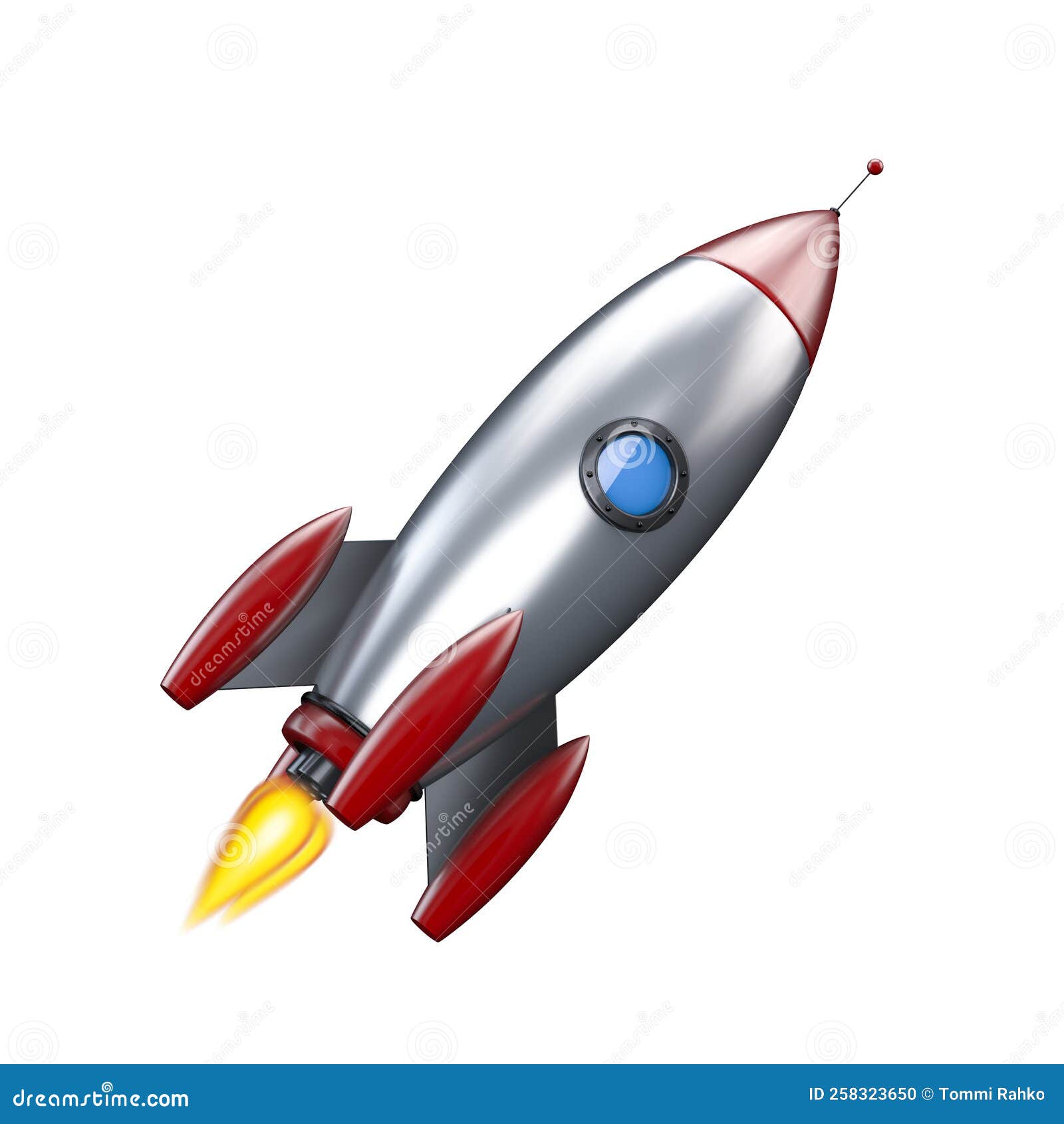 3d Render of a Rocket Isolated on White Background Stock Illustration ...