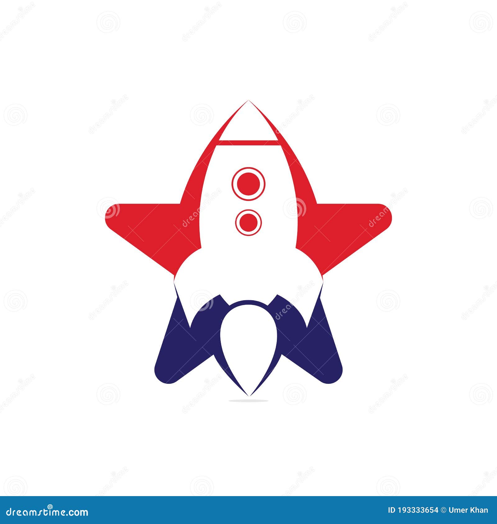 Simple Rocket Star Shape Concept Logo Stock Vector - Illustration of ...