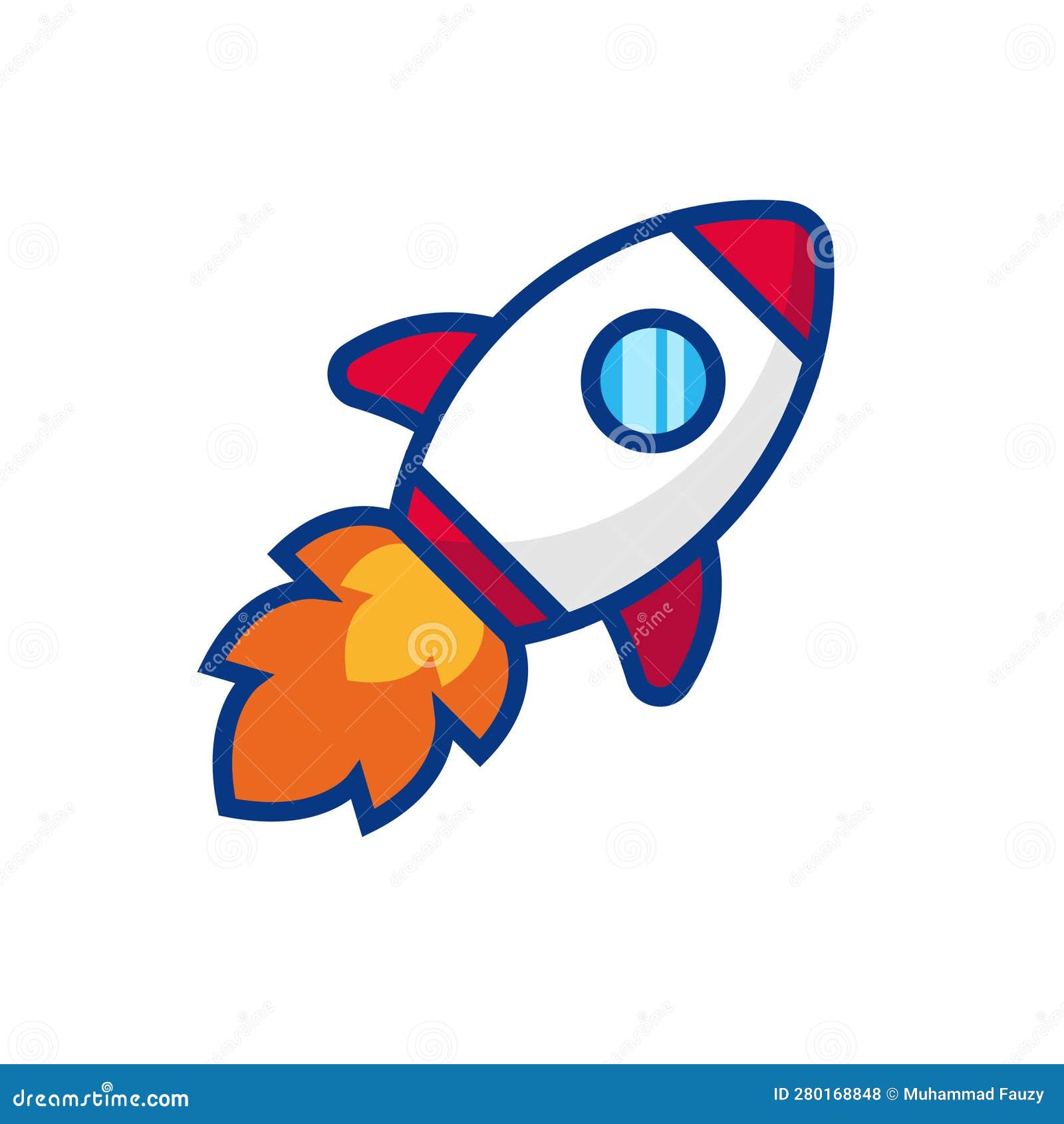 Simple Rocket Vector Illustration Isolated on White Background Stock ...