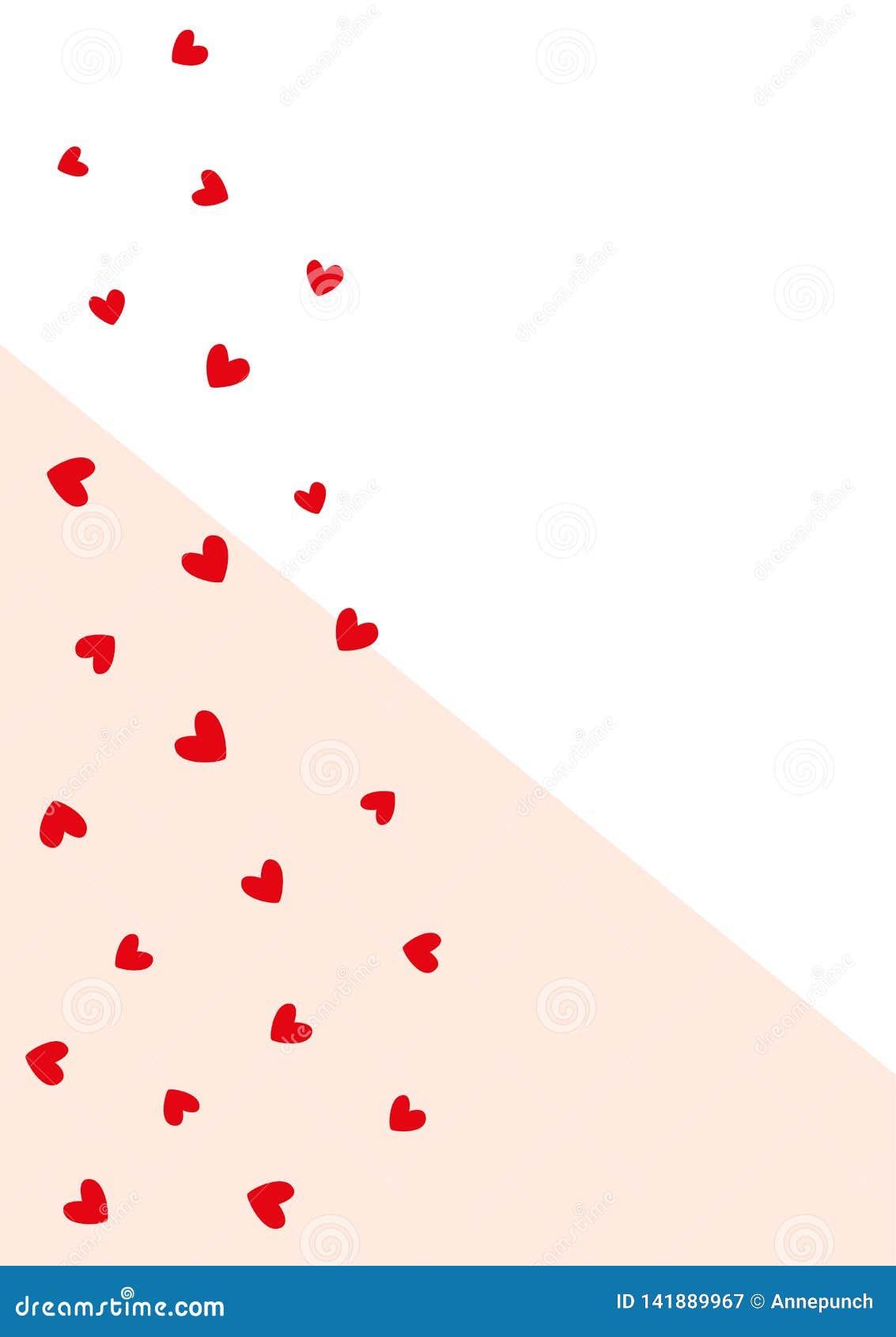 Simple Romantic Vertical Background with Hearts. Cute Template for ...