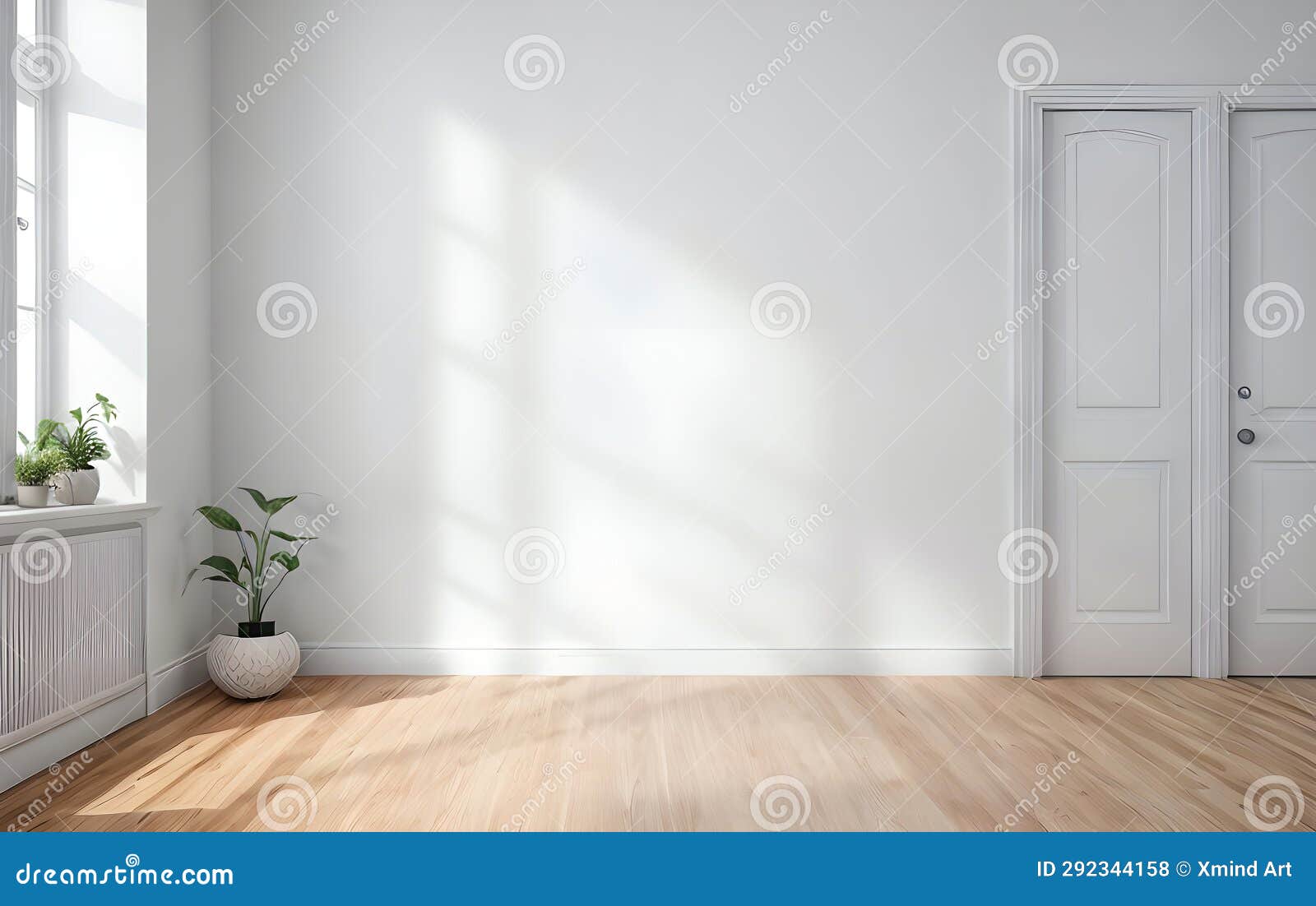 Simple Room with Empty Wall Copy Space Ai Generated Stock Illustration ...