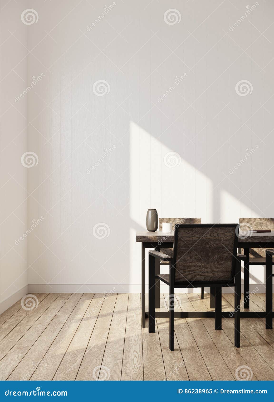 Simple Room with Loft Furniture 3d Rendering Stock Illustration ...