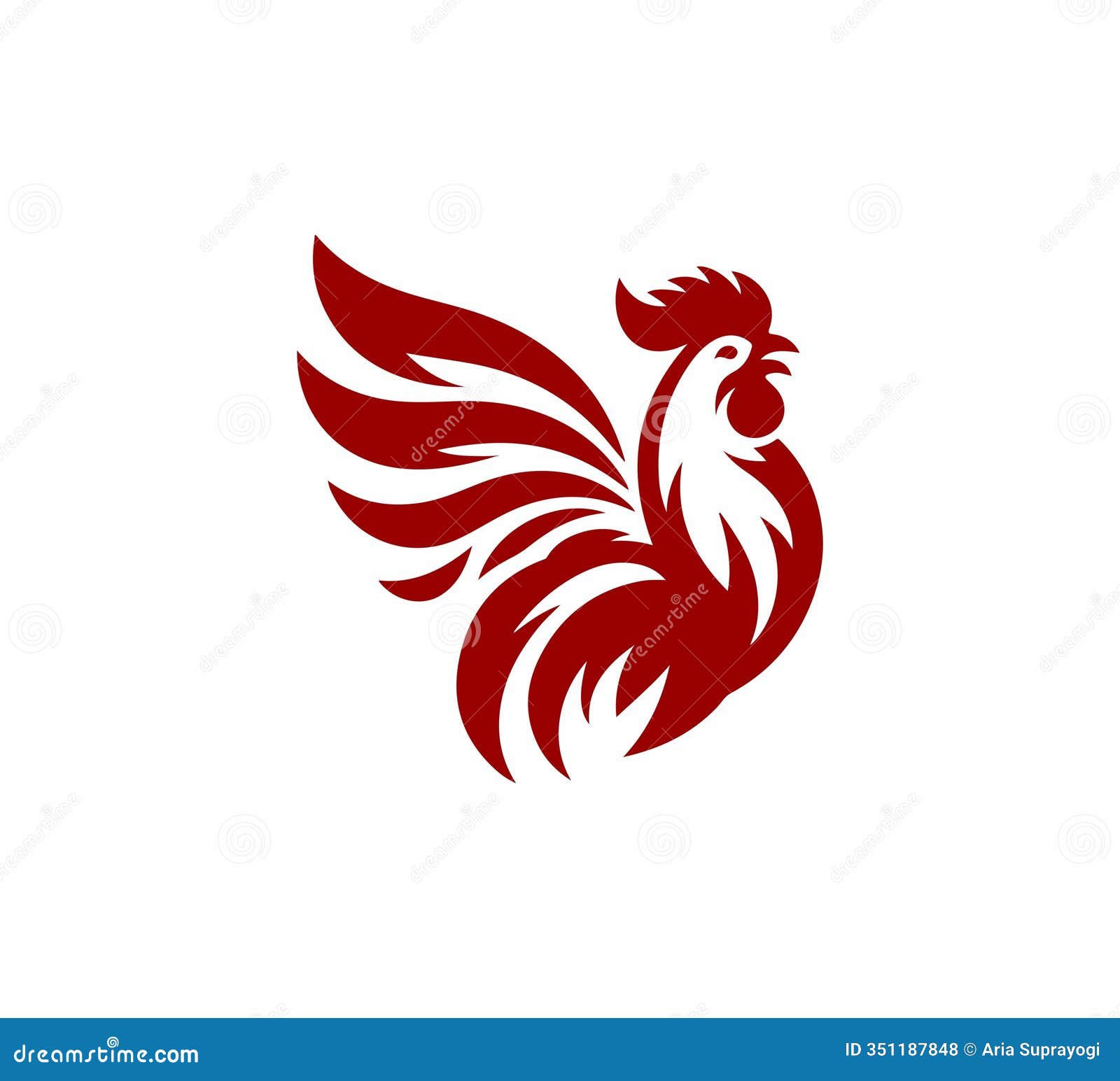 Simple Rooster Chicken Logo Flat Negative Space Stock Vector ...