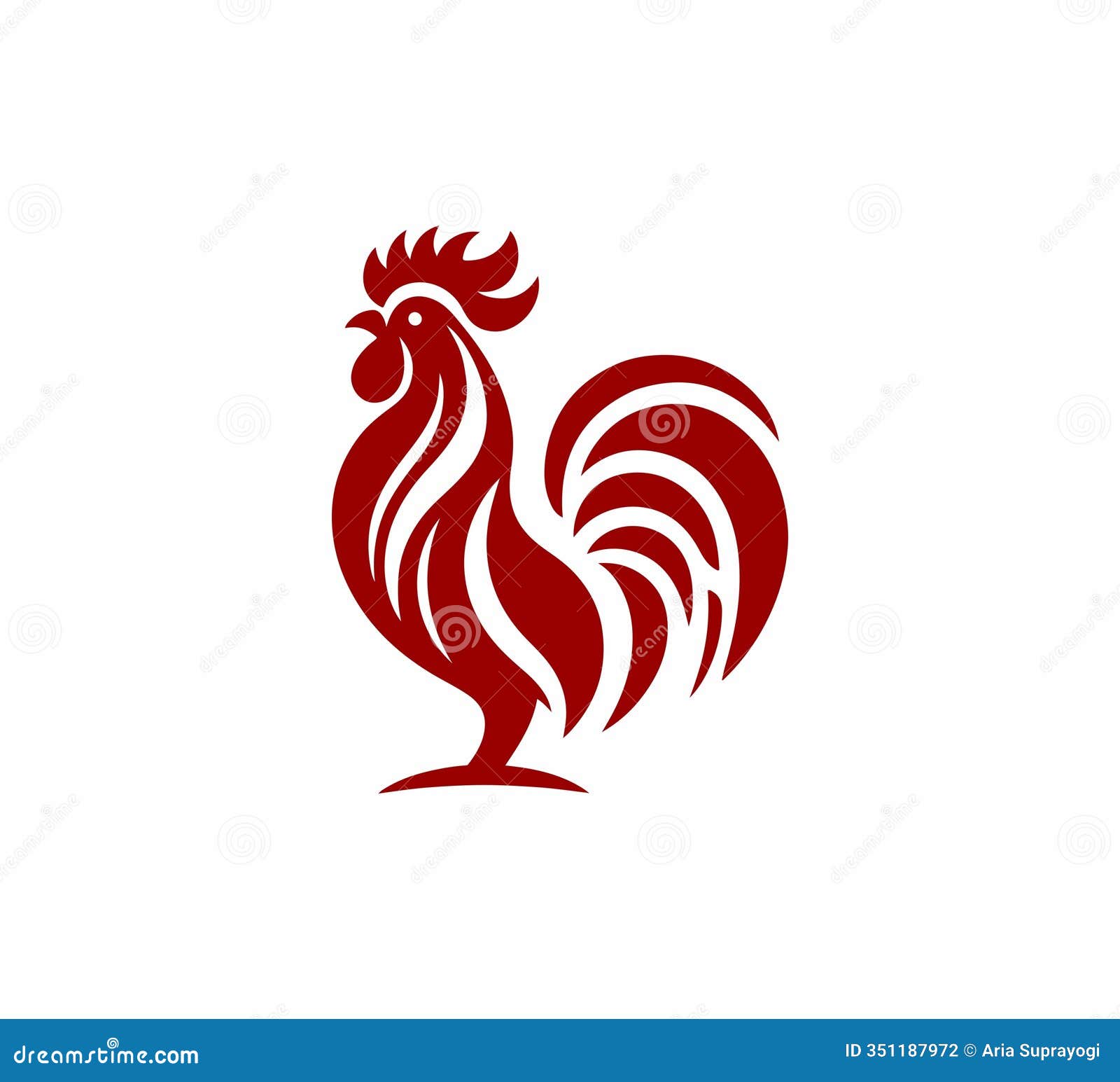Simple Rooster Chicken Logo Flat Negative Space Stock Vector ...
