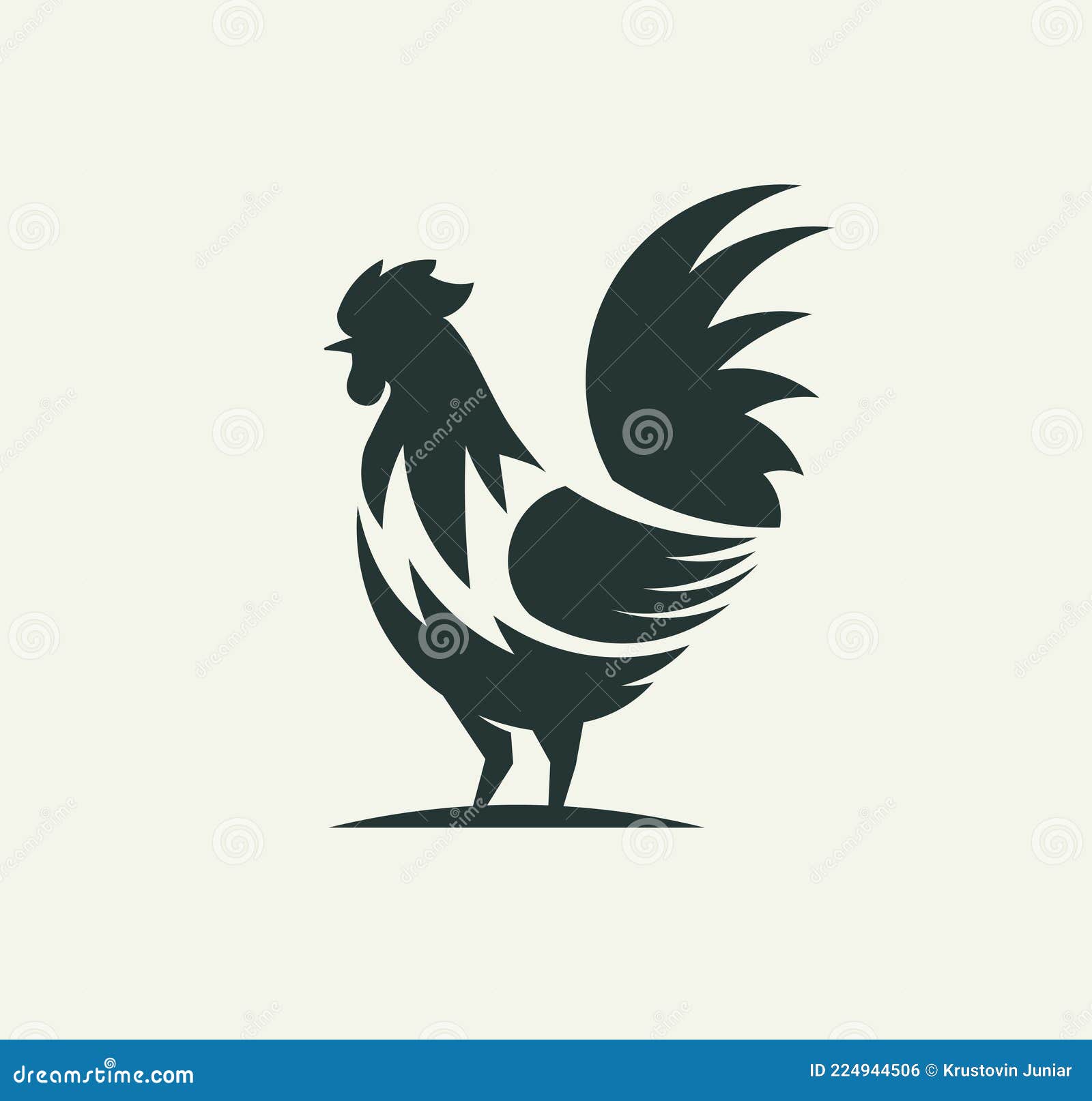 Simple Rooster Visualized With Silhouette Style Vector Illustration ...