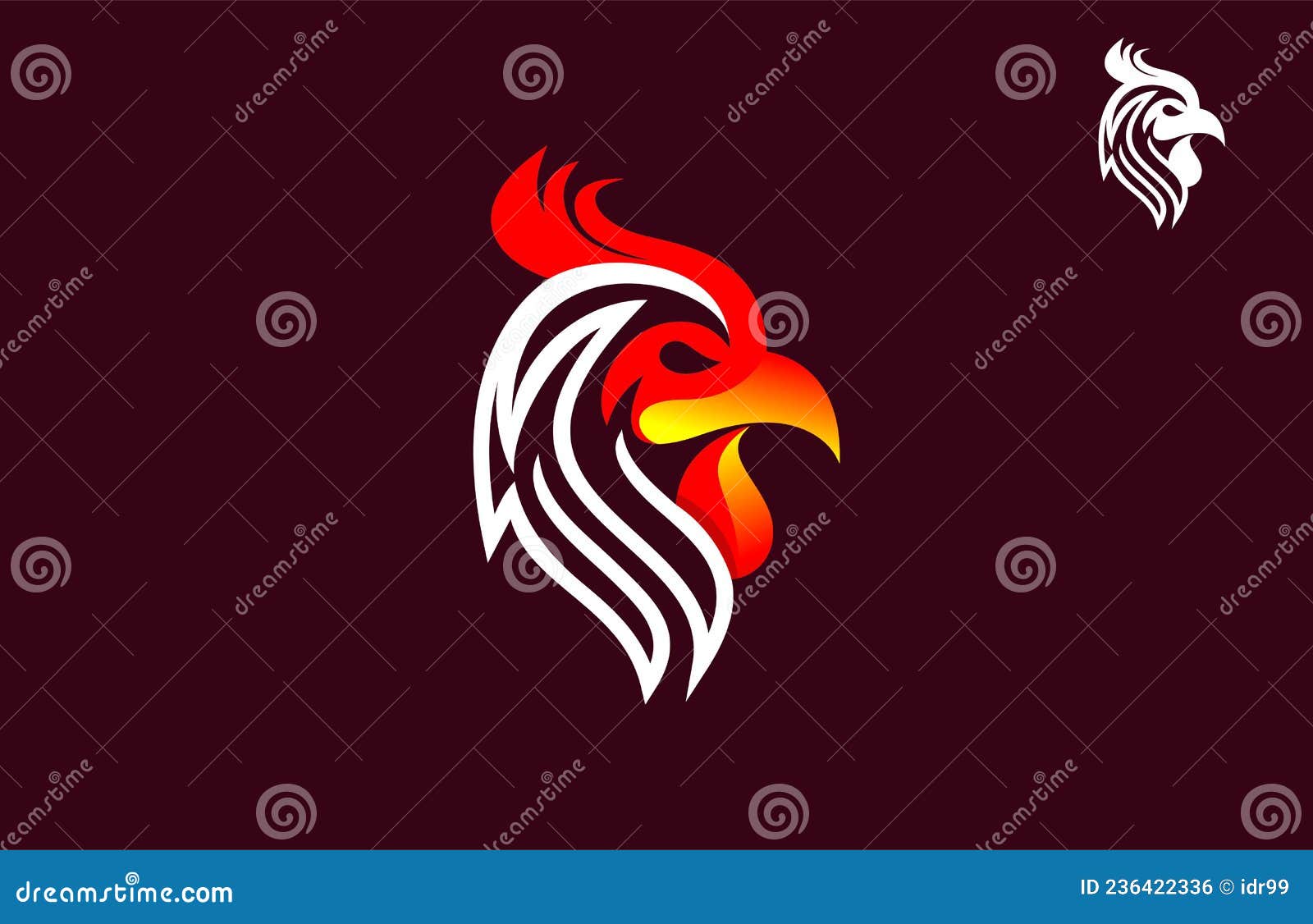 Simple Rooster Head Logo stock vector. Illustration of poultry - 236422336