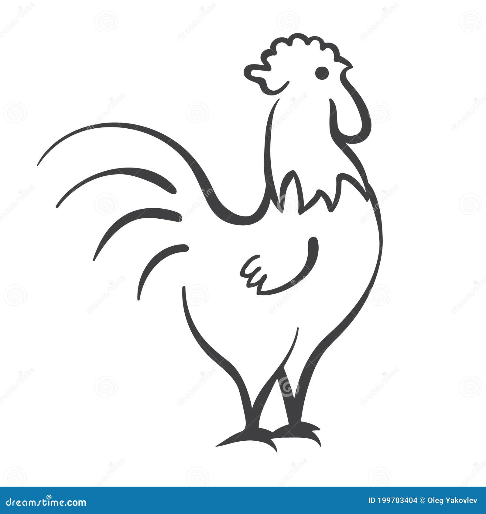Simple rooster icon stock vector. Illustration of nature - 199703404