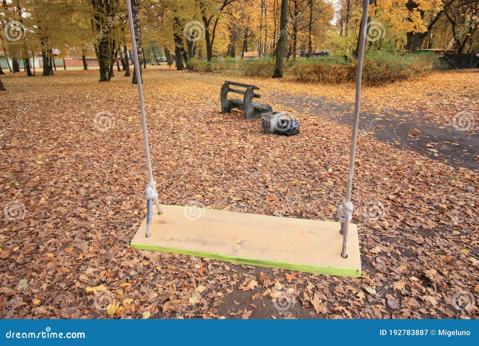 Swings on the Rope in the Park in Fall Stock Image - Image of europe ...