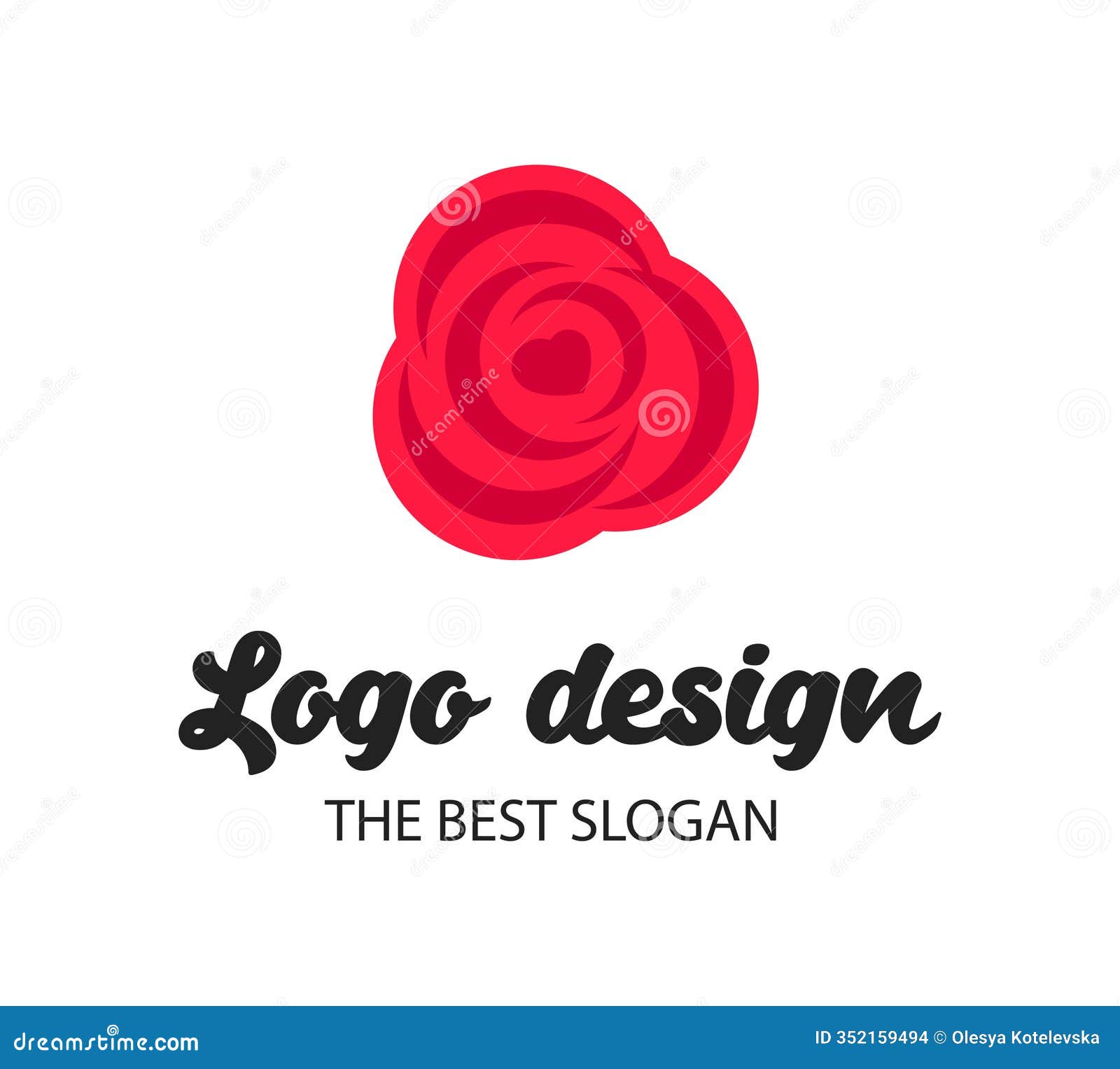 Simple Rose Flower Illustration. A Colorful Line Drawing Of A Rose ...