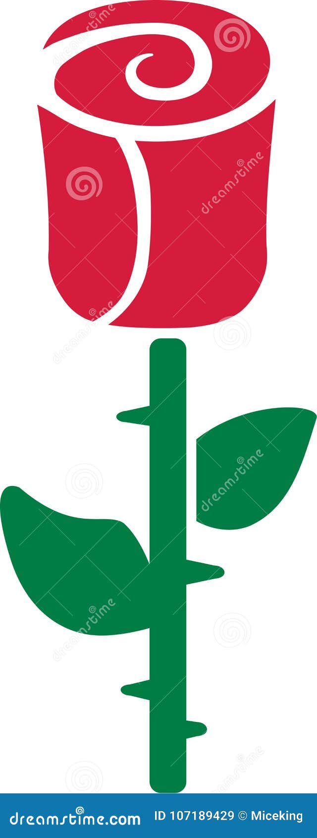 Simple rose icon stock vector. Illustration of pictogram - 107189429