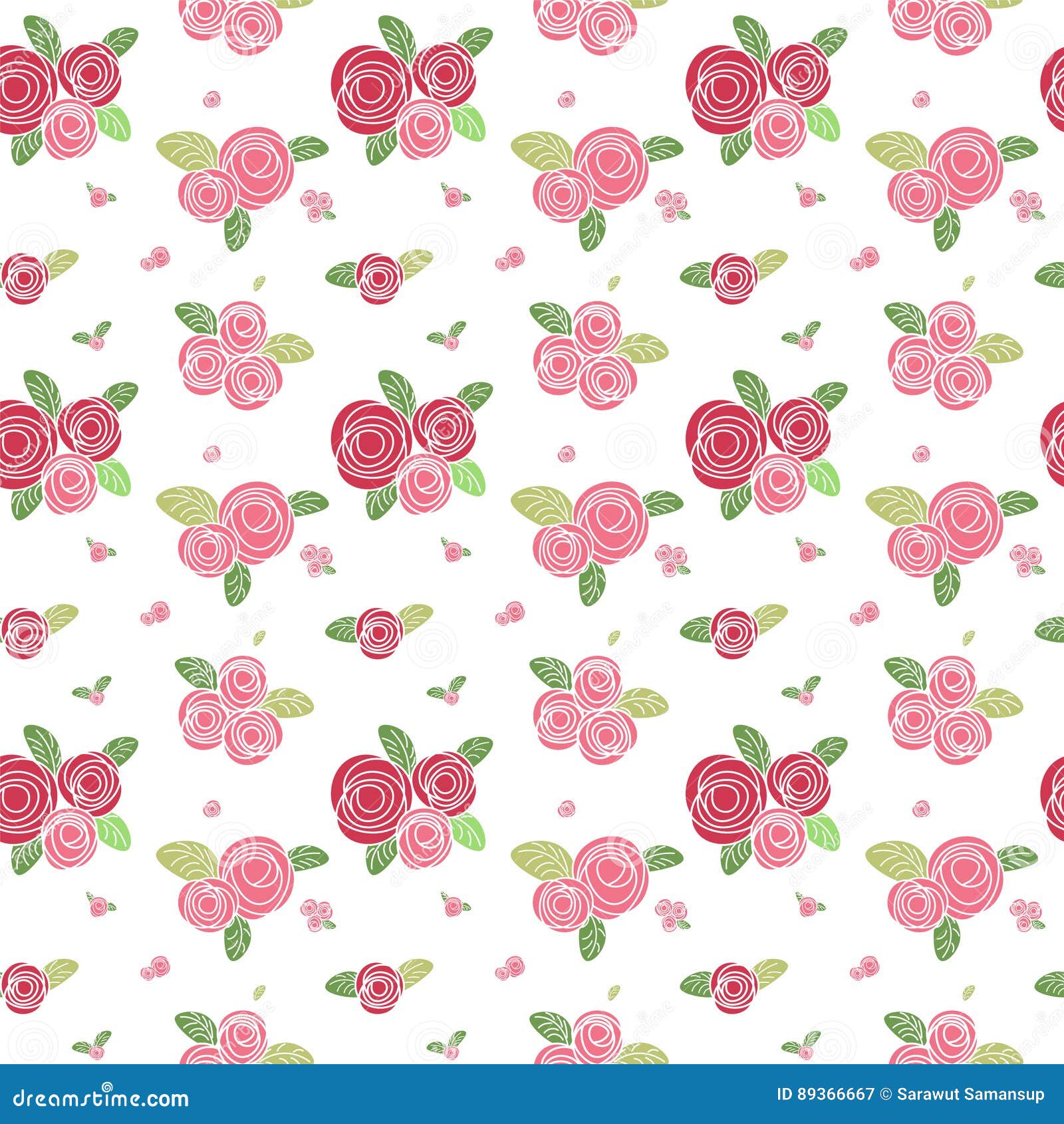Simple Rose Seamless Pattern Stock Illustration - Illustration of ...