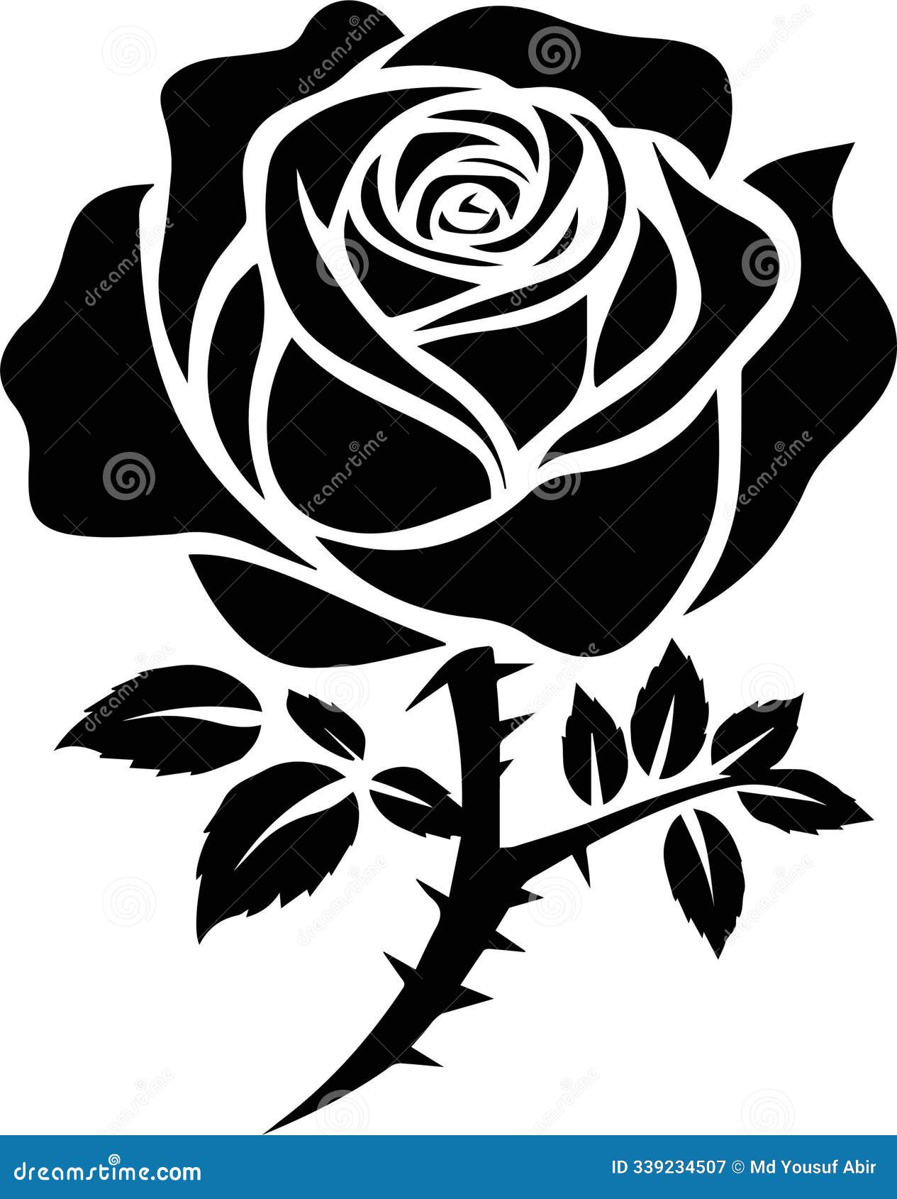The Simple Rose Vector Illustrations Stock Vector - Illustration of ...