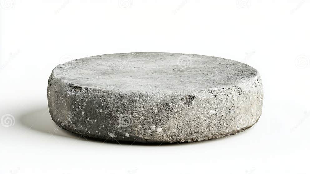 Simple Round Concrete Object with a Smooth Surface on a White Backdrop ...