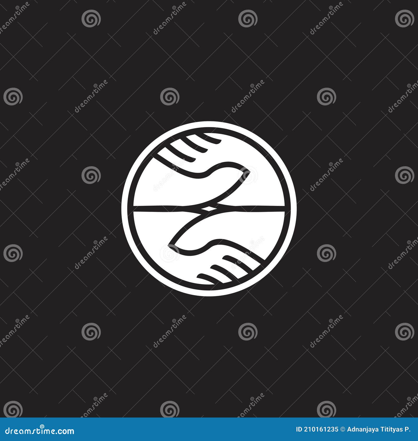 Simple Round Deal Symbol Hand Shake Logo Vector Stock Vector ...