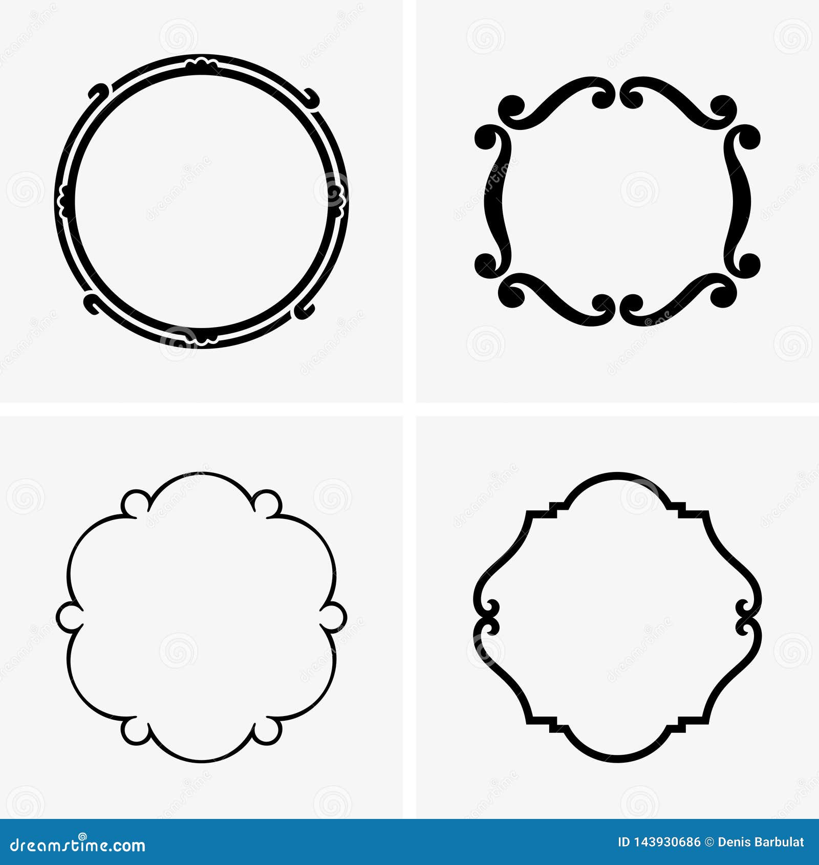 Simple round frames stock vector. Illustration of graphic - 143930686