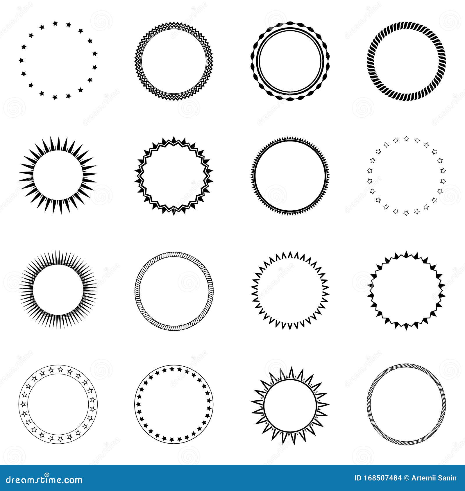 Simple Round Frames Collection. Vector Illustration Stock Vector ...