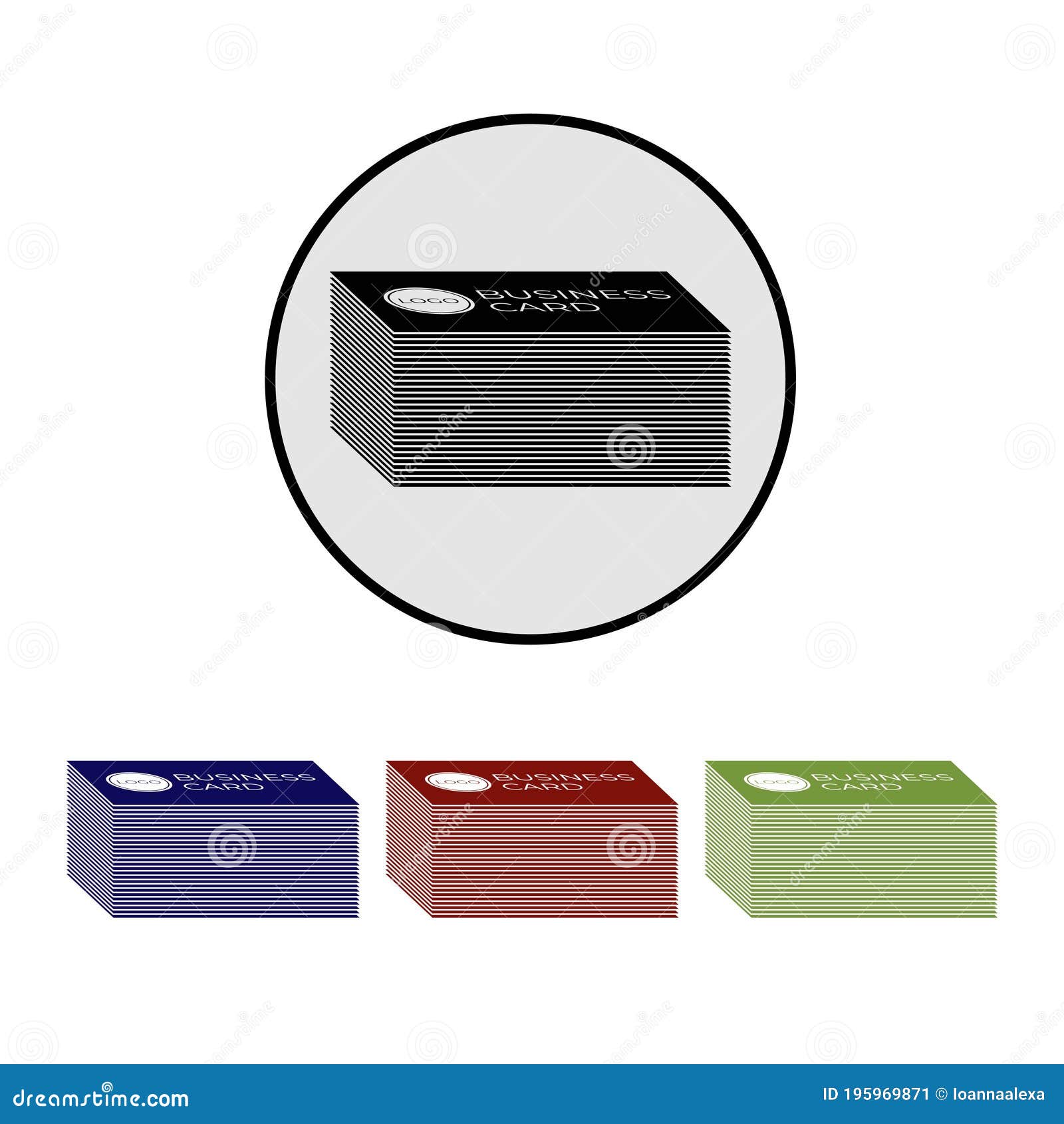 Simple Round Icon of the Business Cards Print Stock Vector ...