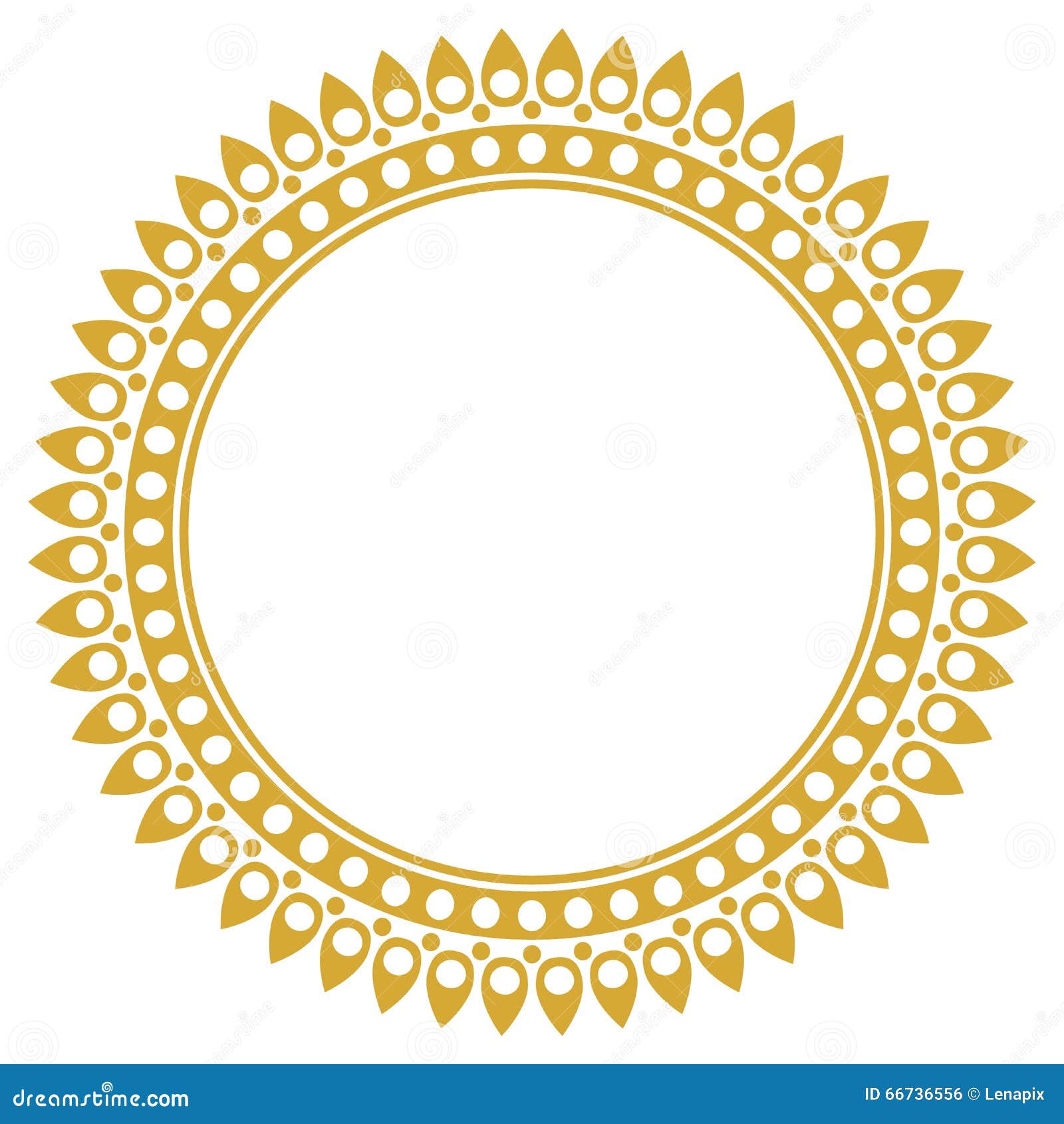 Simple round ornate frame stock vector. Illustration of nature - 66736556