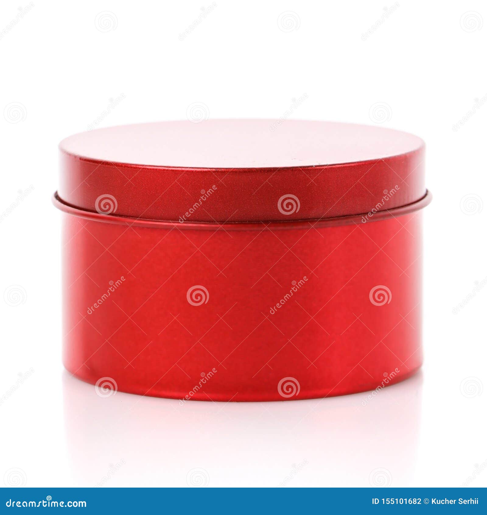 Simple Round Red Gift Box Isolated on White Stock Photo - Image of ...