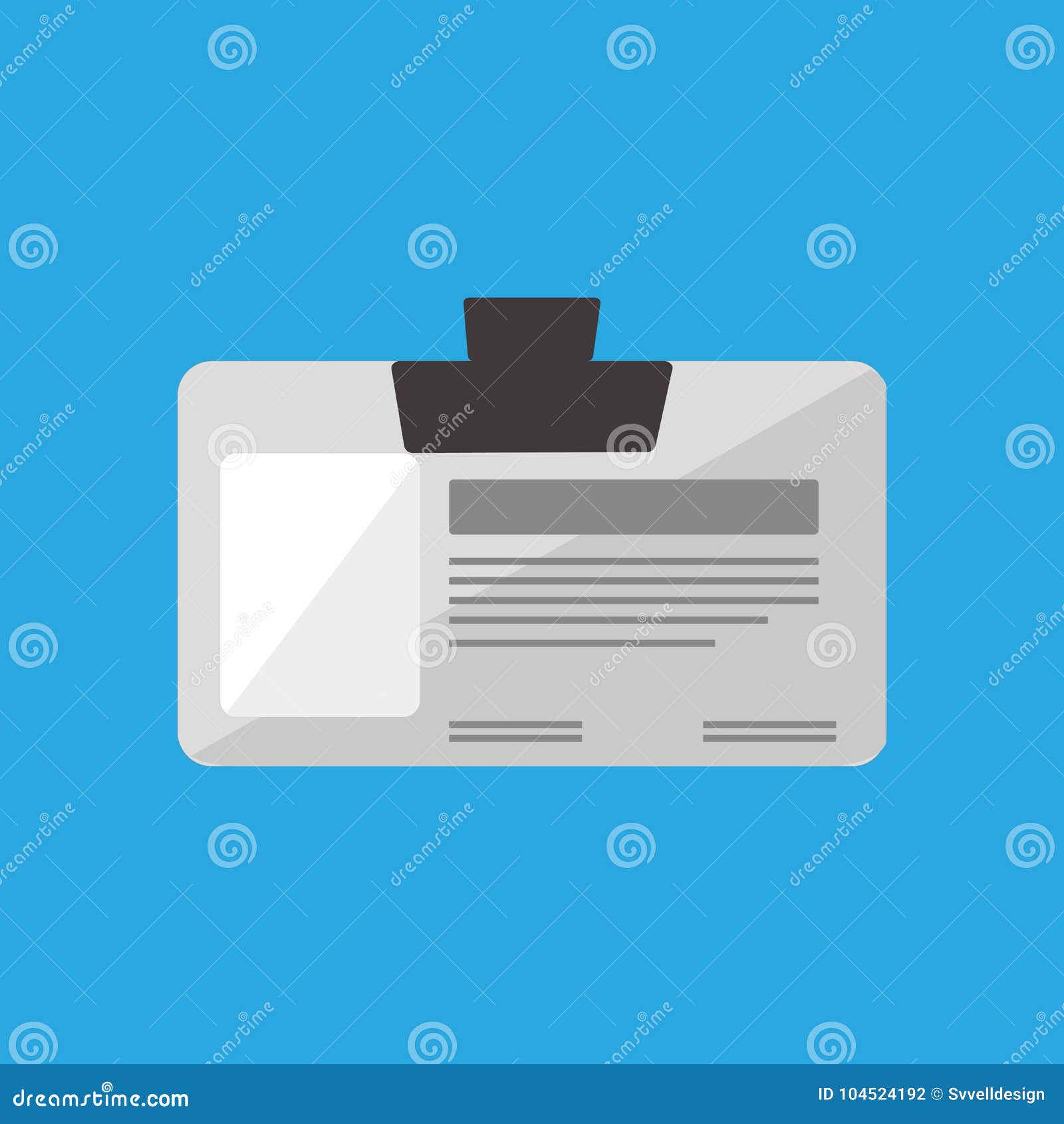 Simple Rounded ID Card stock vector. Illustration of icon - 104524192