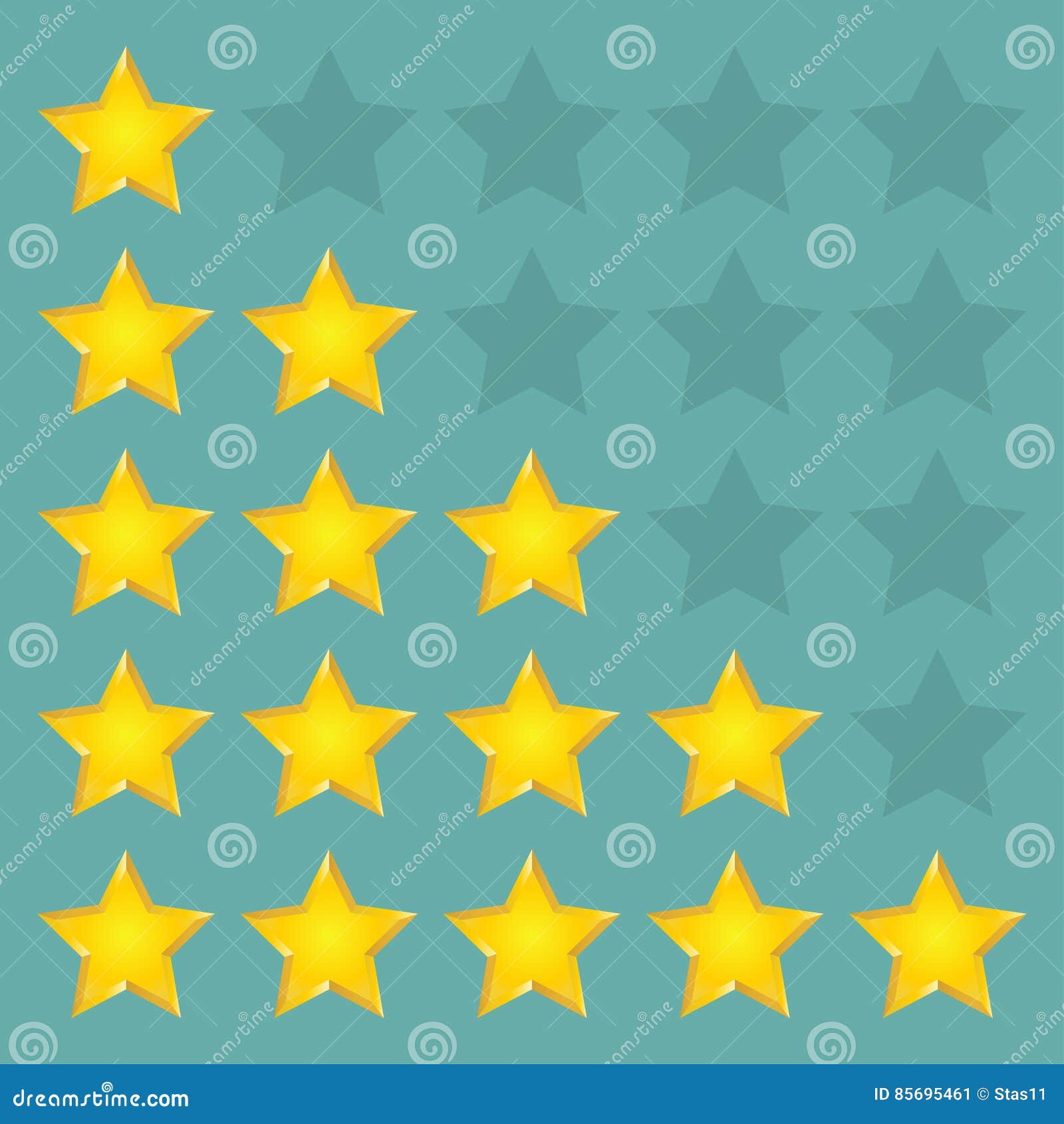 Simple Rounded Star Rating. with Outlines Makes the Stars Pop Out from ...