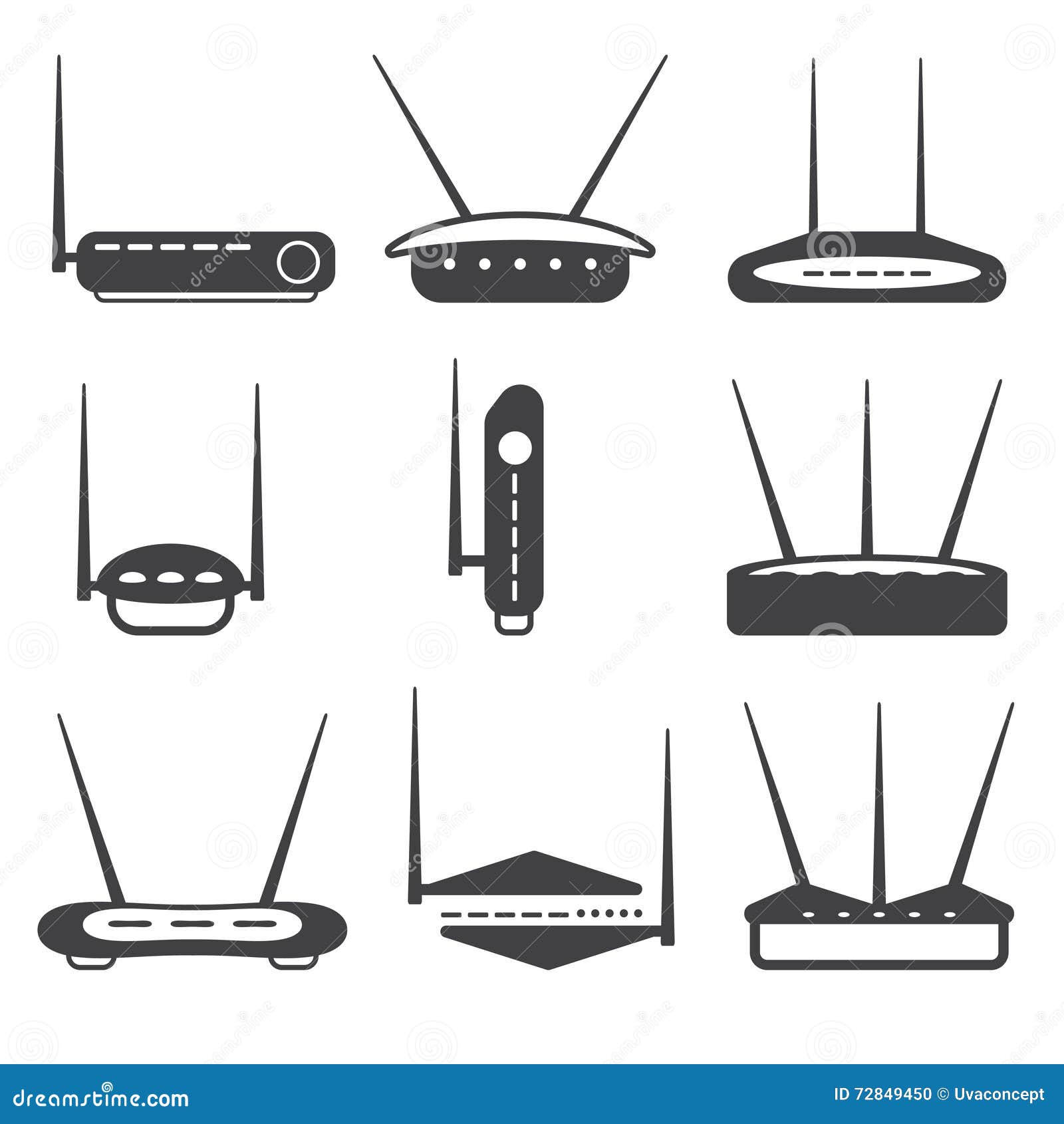 Simple Router Icons Set Vector Design Stock Vector - Illustration of ...