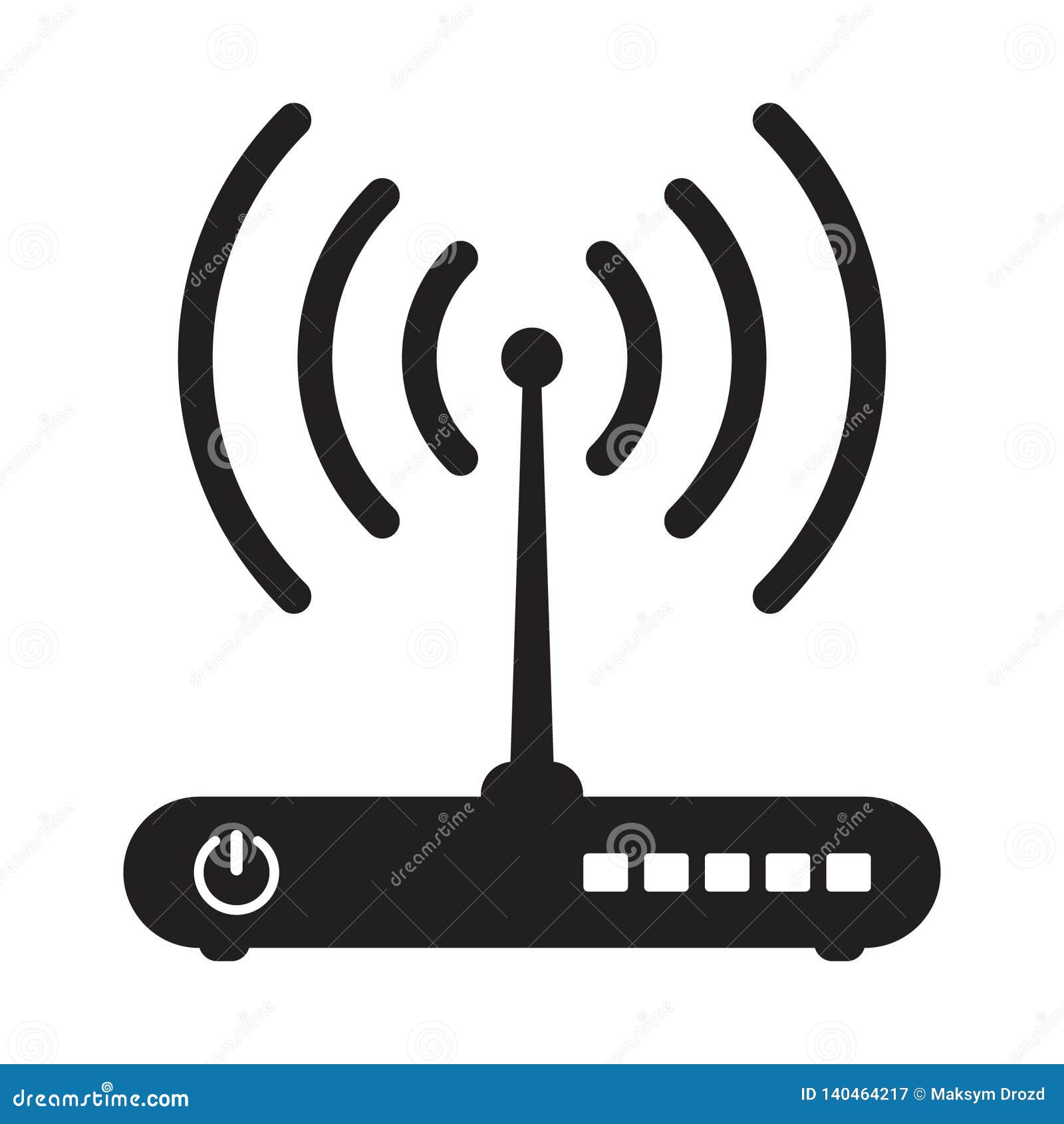 Simple router vector icon stock illustration. Illustration of antenna ...