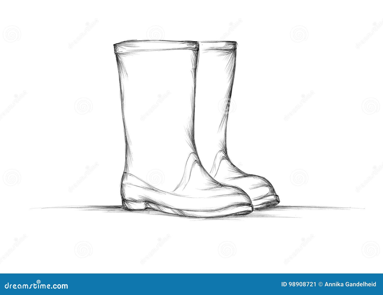 Simple rubber boots stock illustration. Illustration of gardening ...