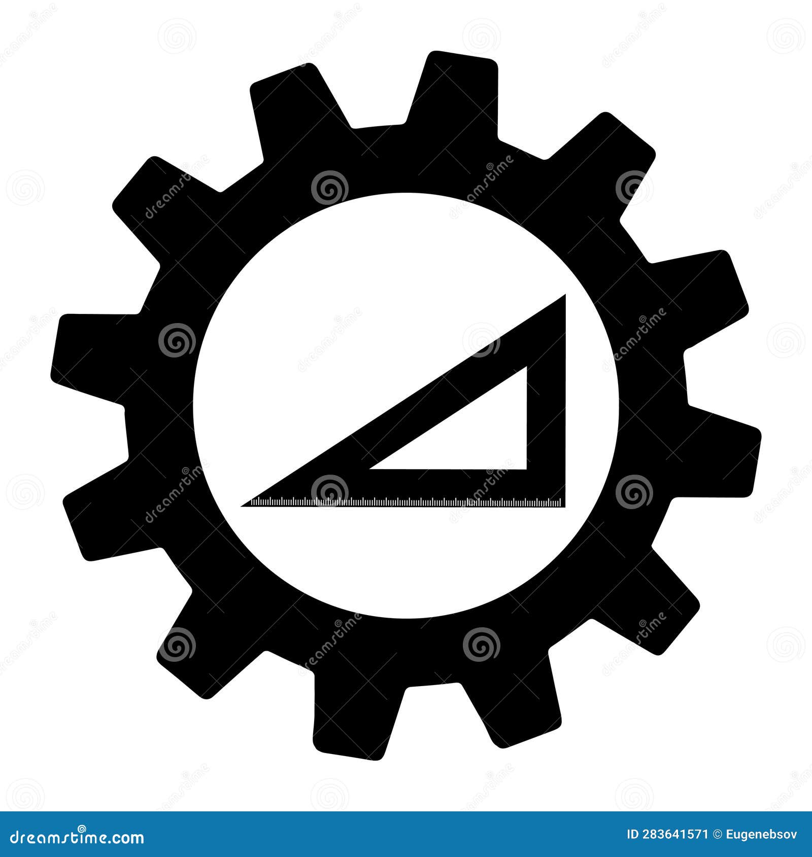 Simple Ruler Tool in Gear Flat Icon Illustration Stock Vector ...