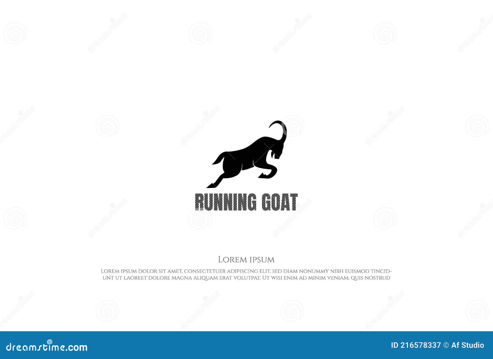 Simple Running Fast Goat Silhouette Logo Design Vector Stock Vector ...