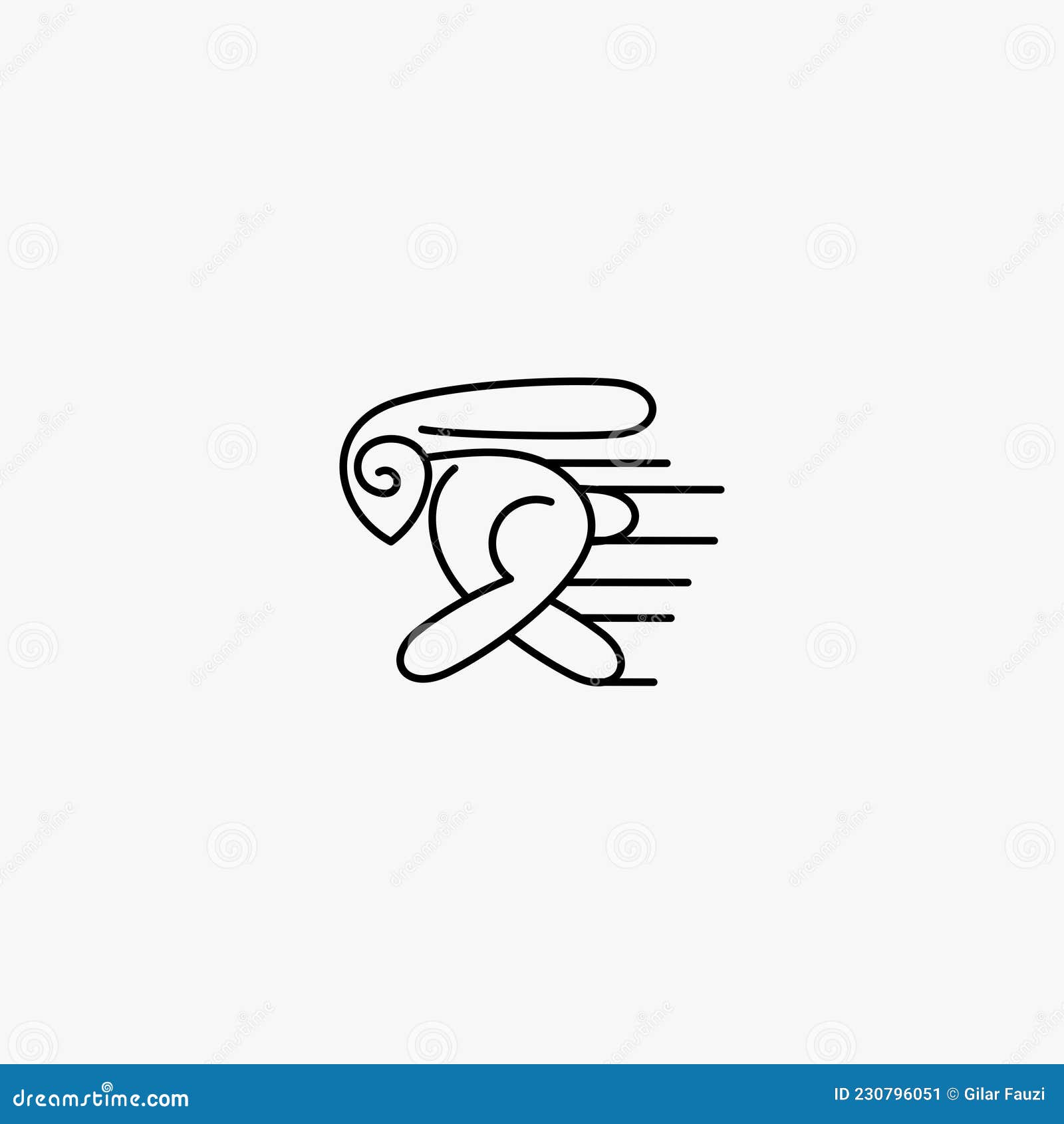 Rabbit run logo stock vector. Illustration of cartoon - 230796051