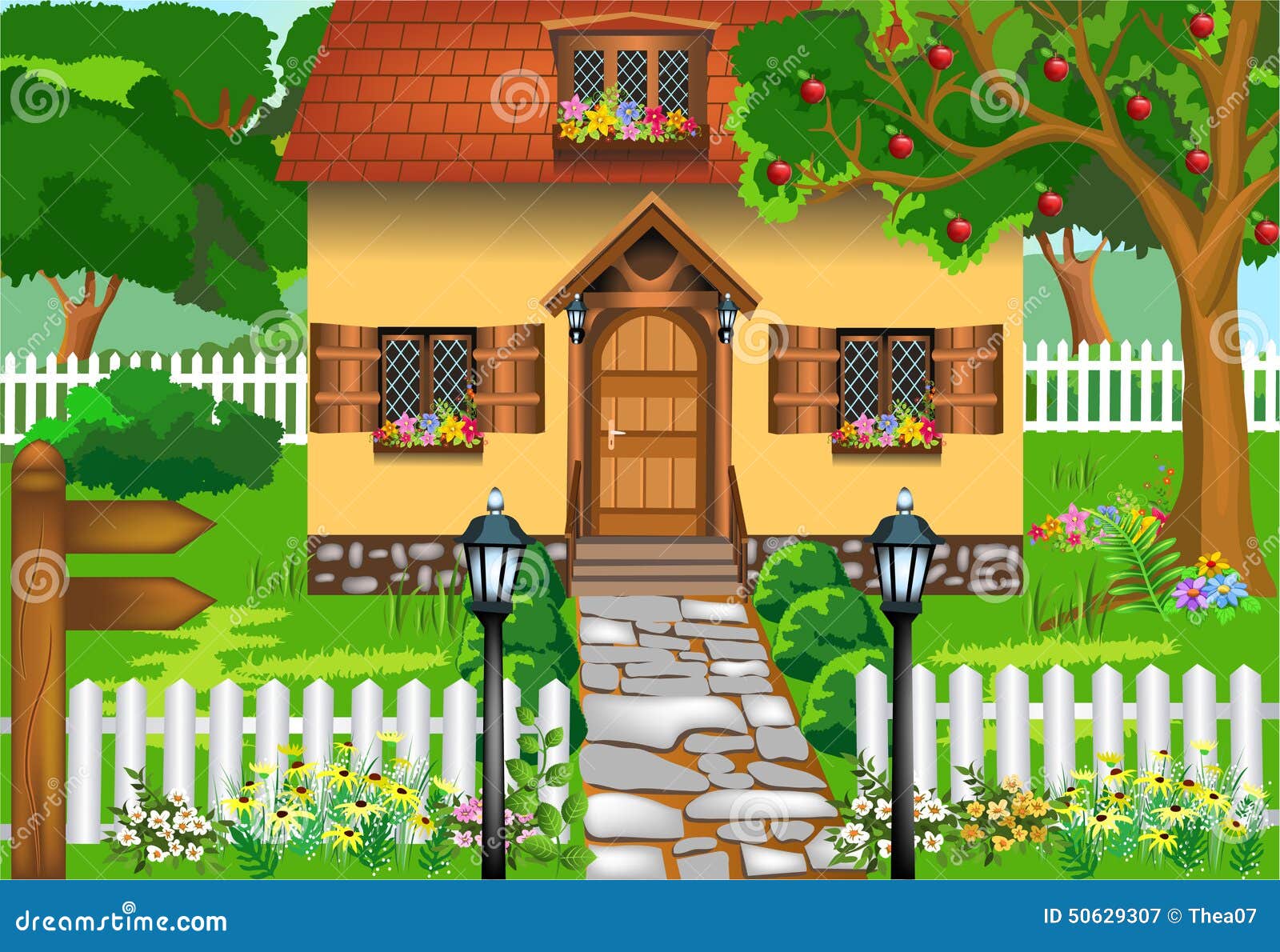 Rustic Mansion Cartoon Gnome Wooden Rustic House Fantasy World