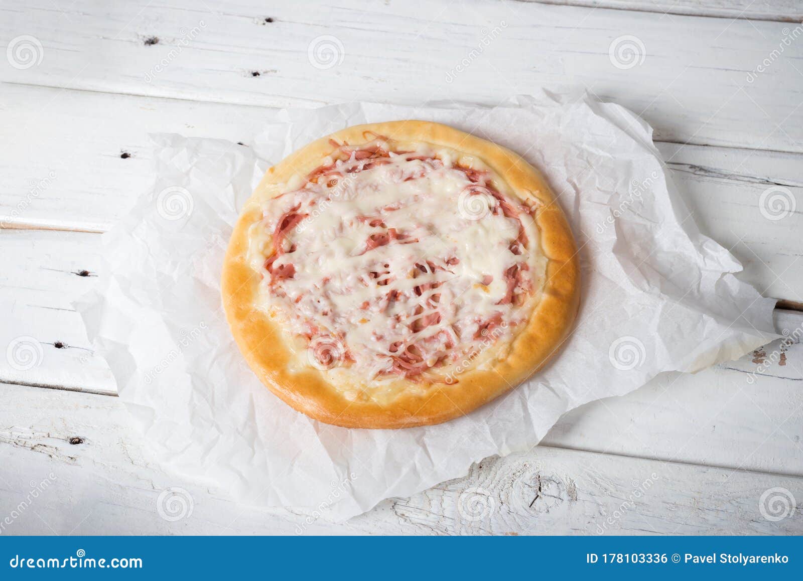 Simple rustic pizza stock photo. Image of breakfast - 178103336