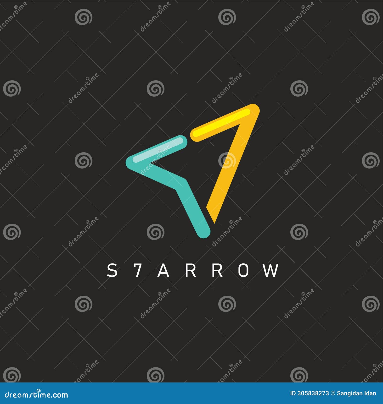 Simple S7 Arrow Icon Vector Illustration Concept Design Stock ...