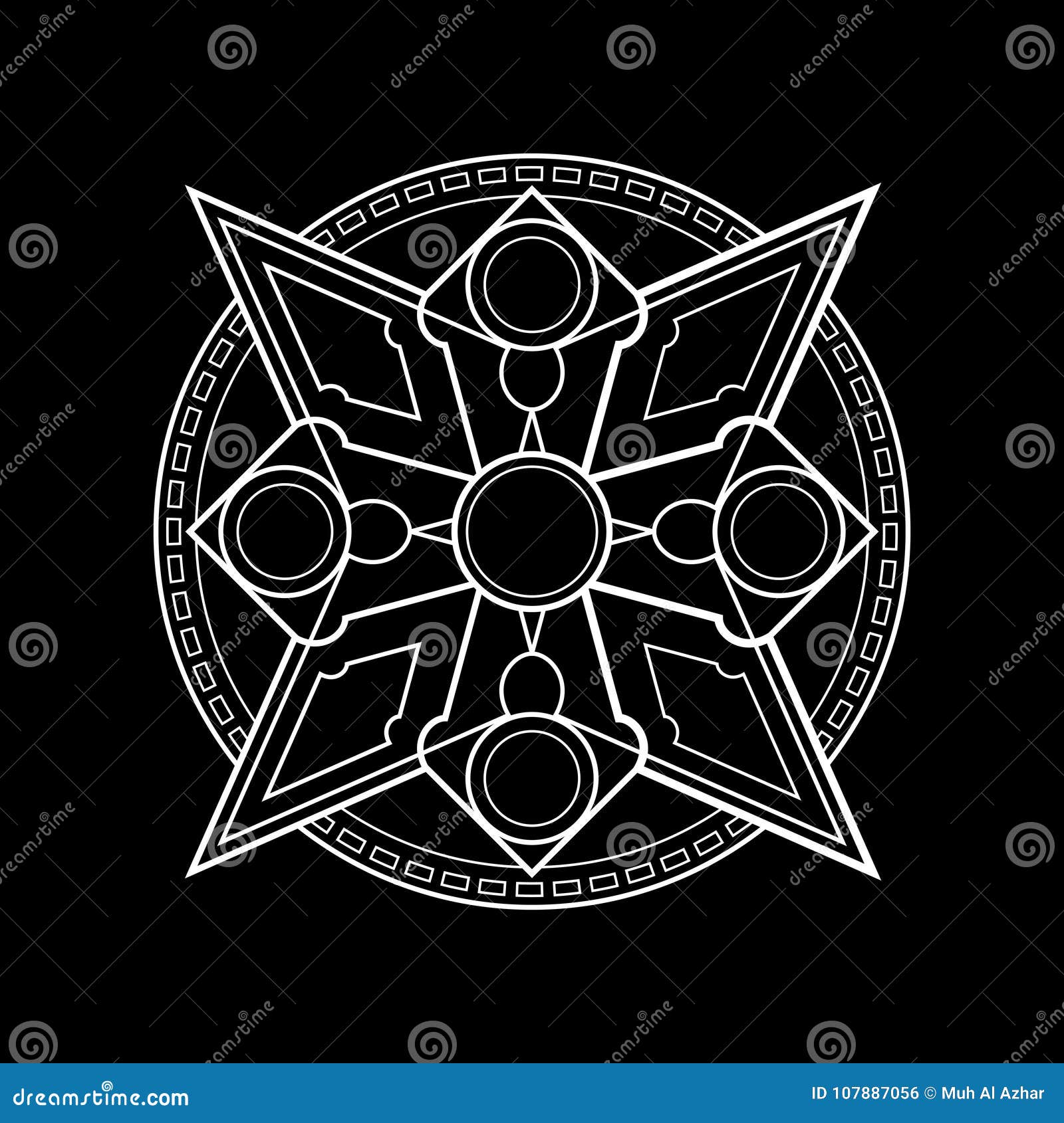 Sacred Geometry magic rune stock vector. Illustration of line - 107887056