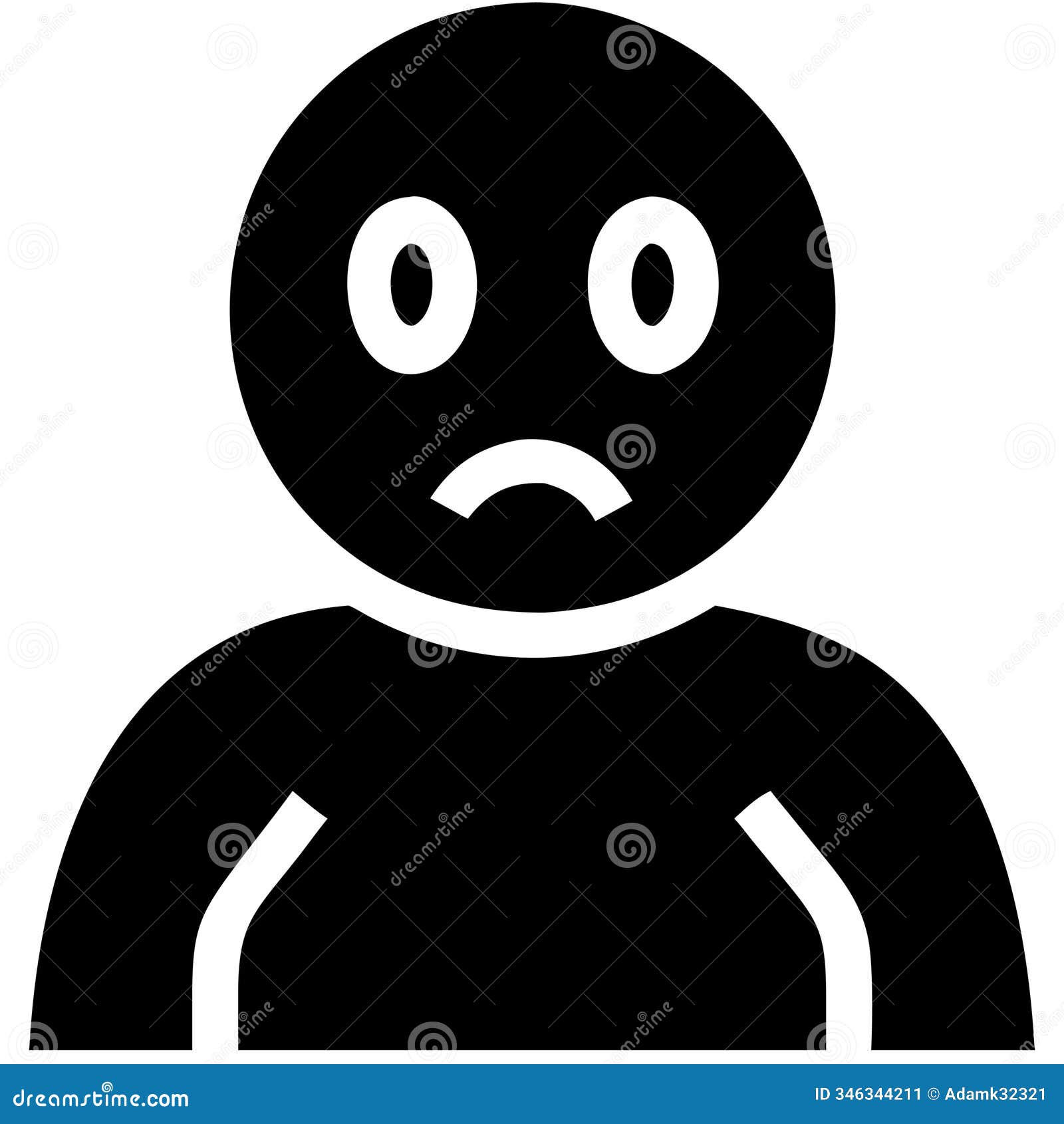 Simple Sad Face Vector Illustrating Unhappiness or Disappointment Stock ...
