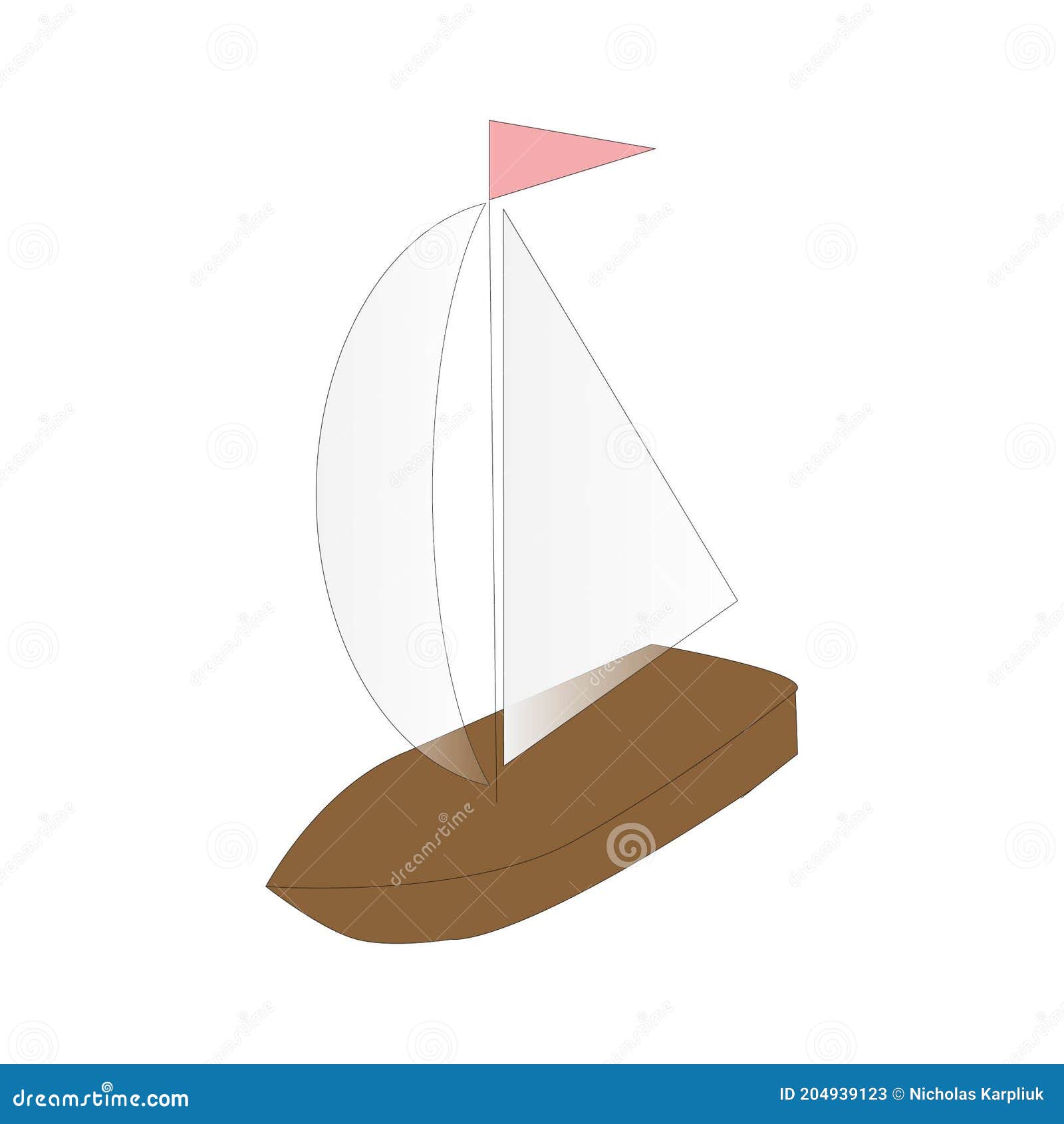 A simple sailboat stock vector. Illustration of ocean - 204939123